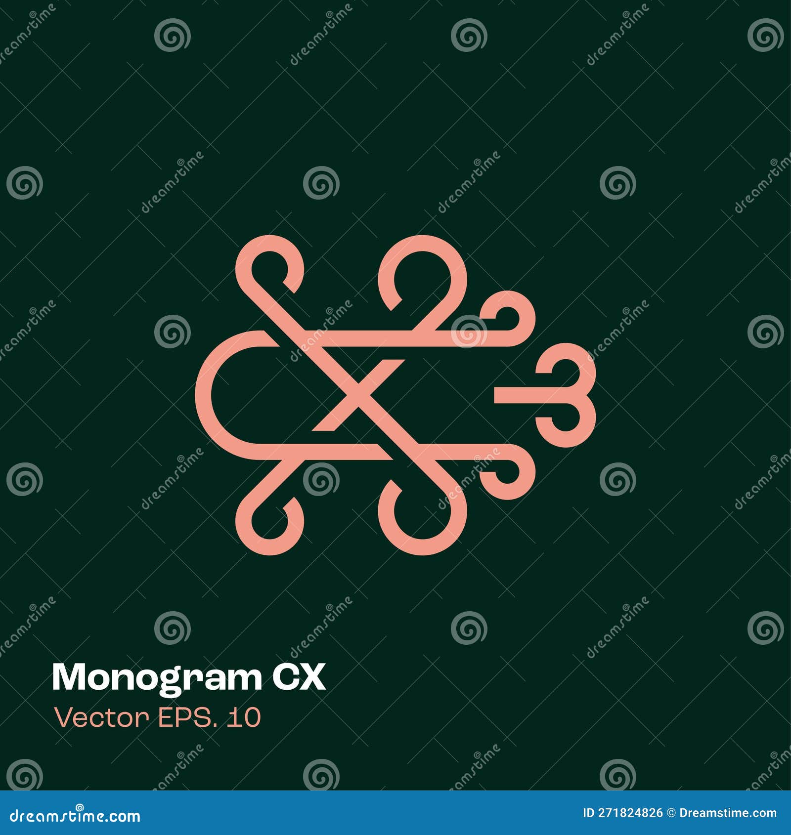 Monogram Logo CX stock illustration. Illustration of mark - 271824826