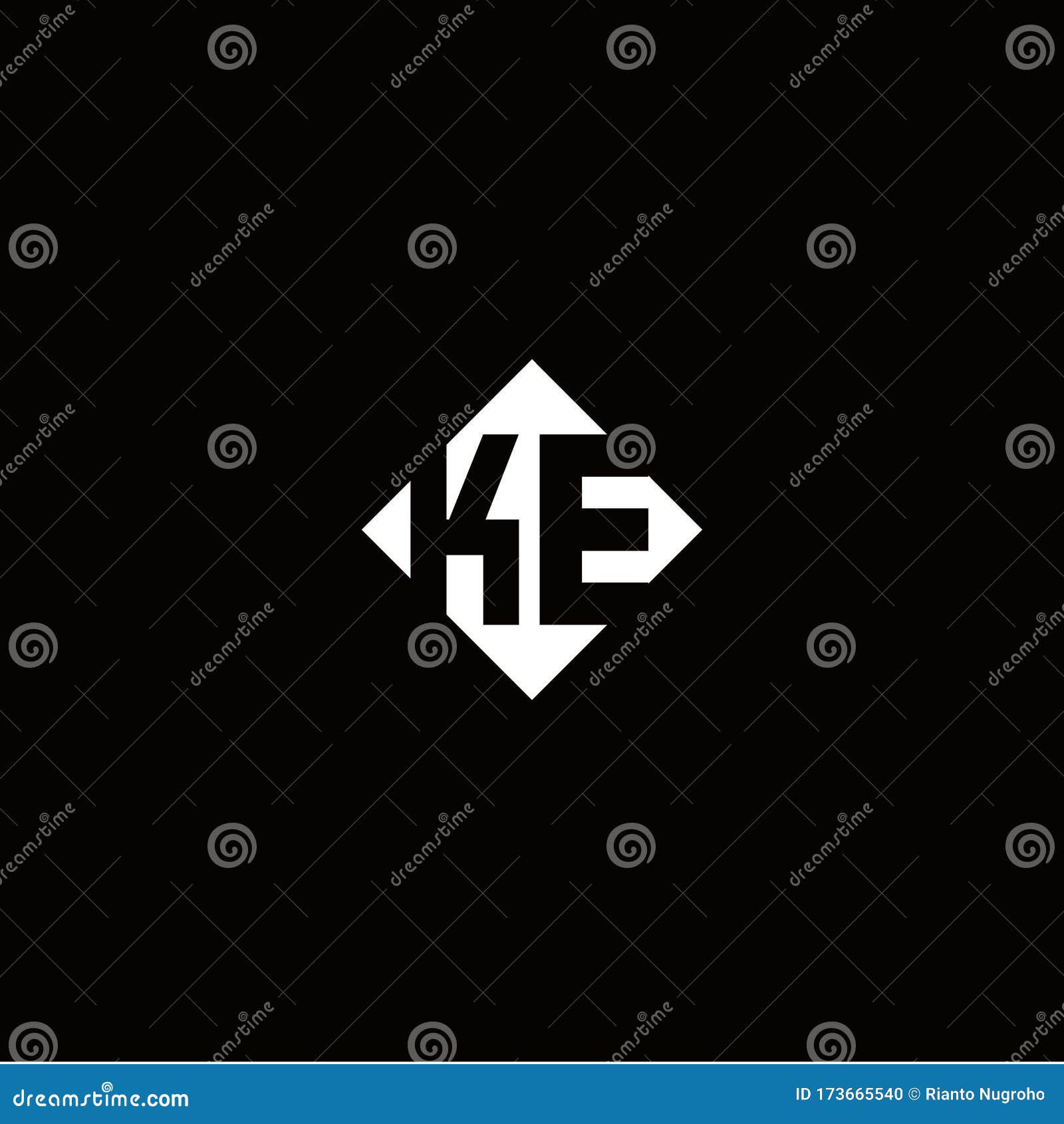 Monogram Logo Design with Diamond Square Shape Stock Vector ...