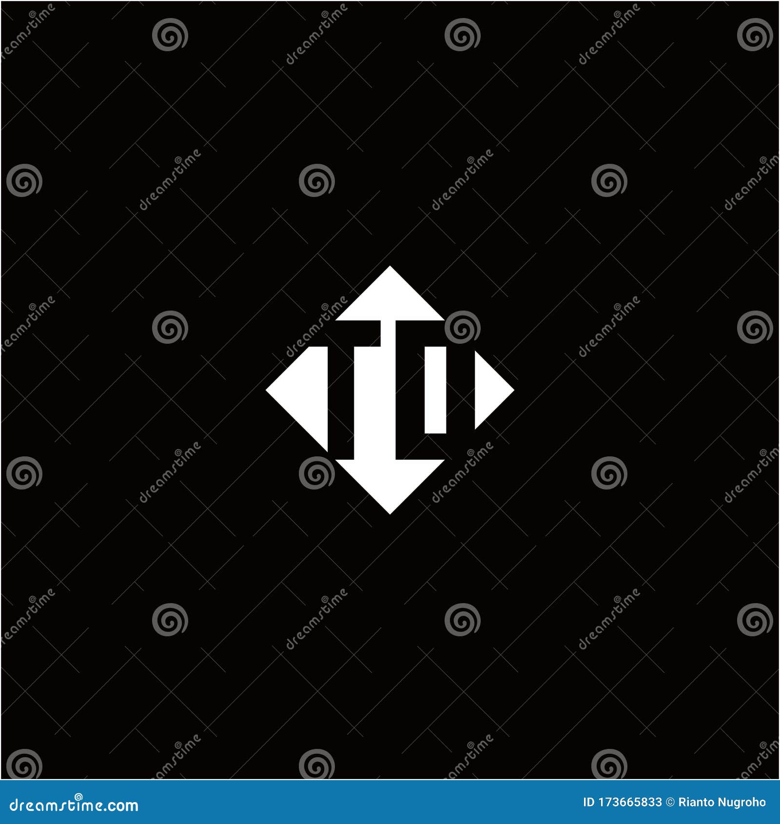 Monogram Logo Design with Diamond Square Shape Stock Vector ...