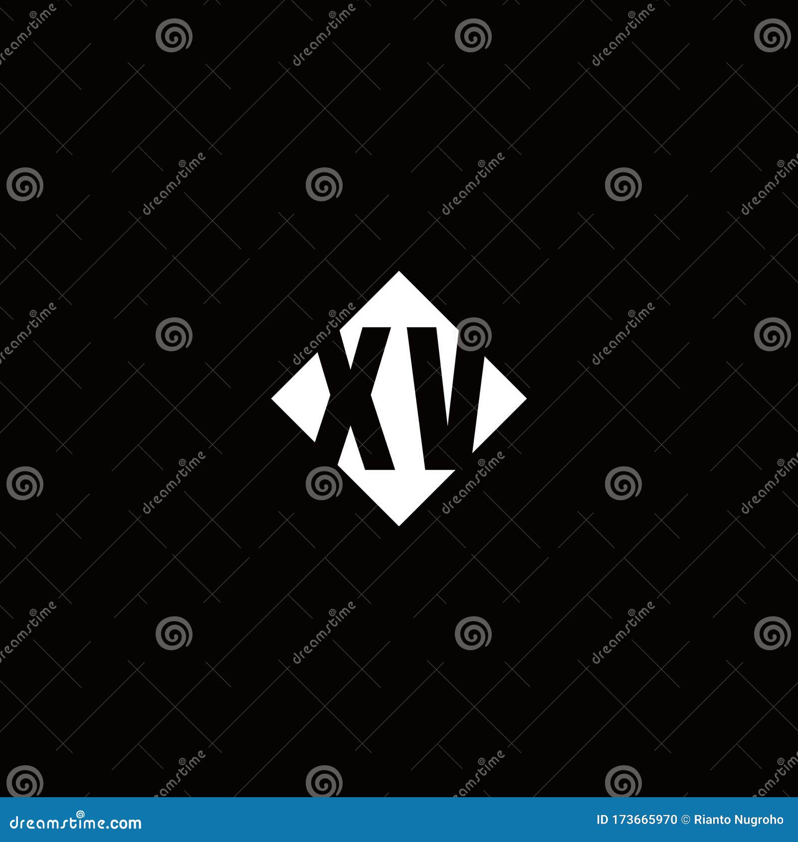 Monogram Logo Design with Diamond Square Shape Stock Vector ...