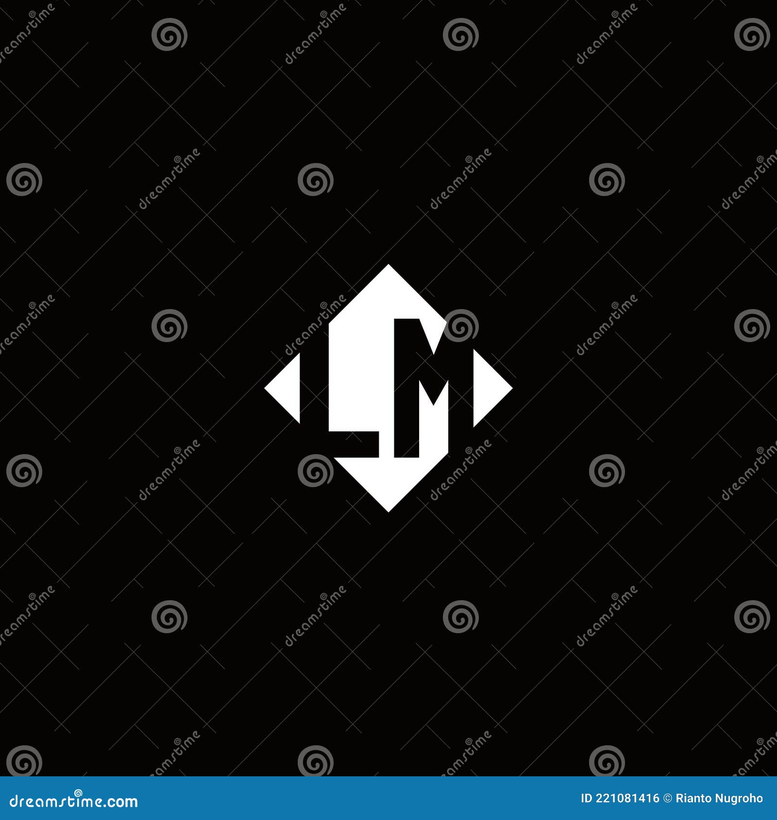Monogram Logo Design with Diamond Square Shape Stock Vector ...