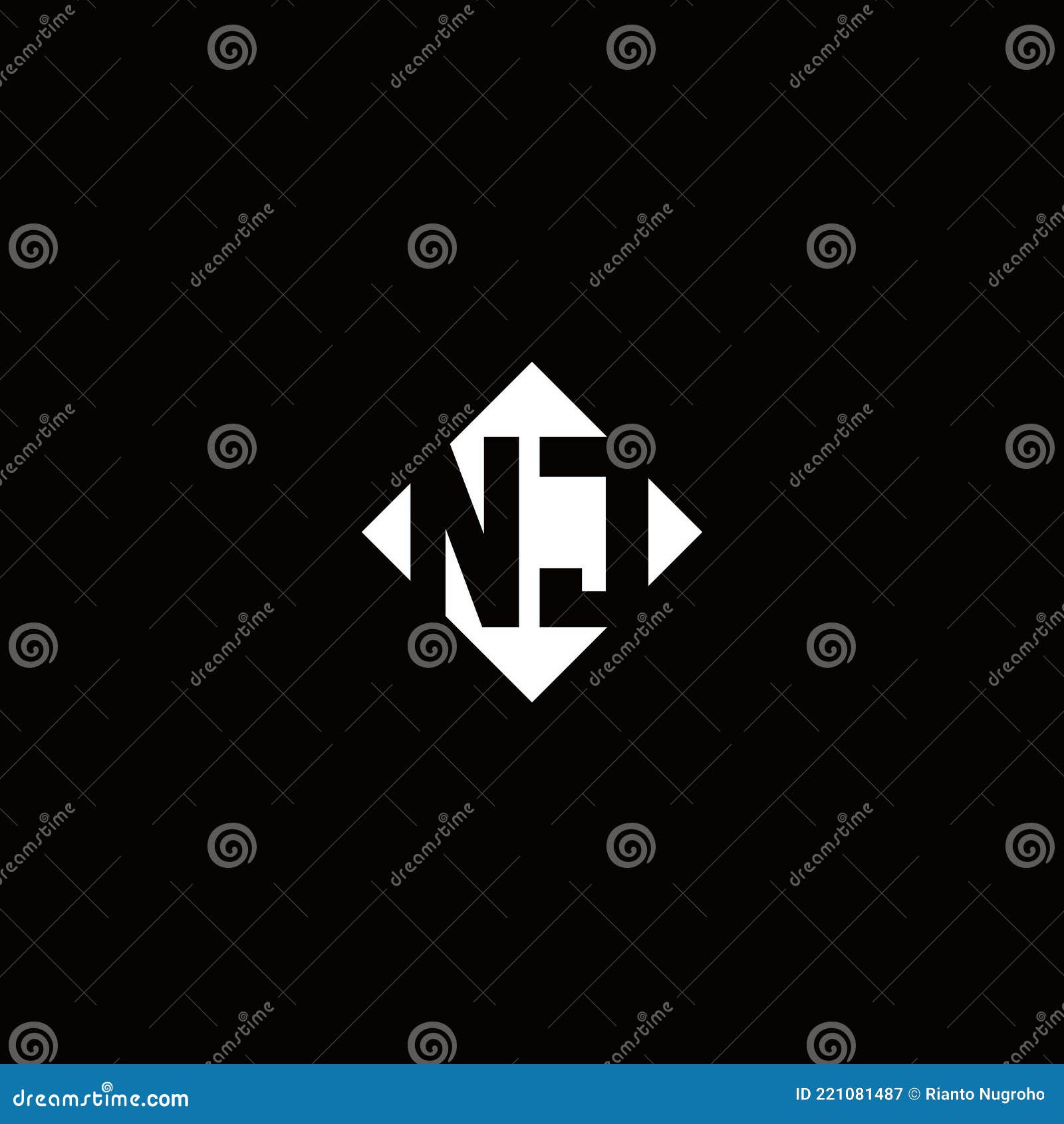 Monogram Logo Design with Diamond Square Shape Stock Vector ...