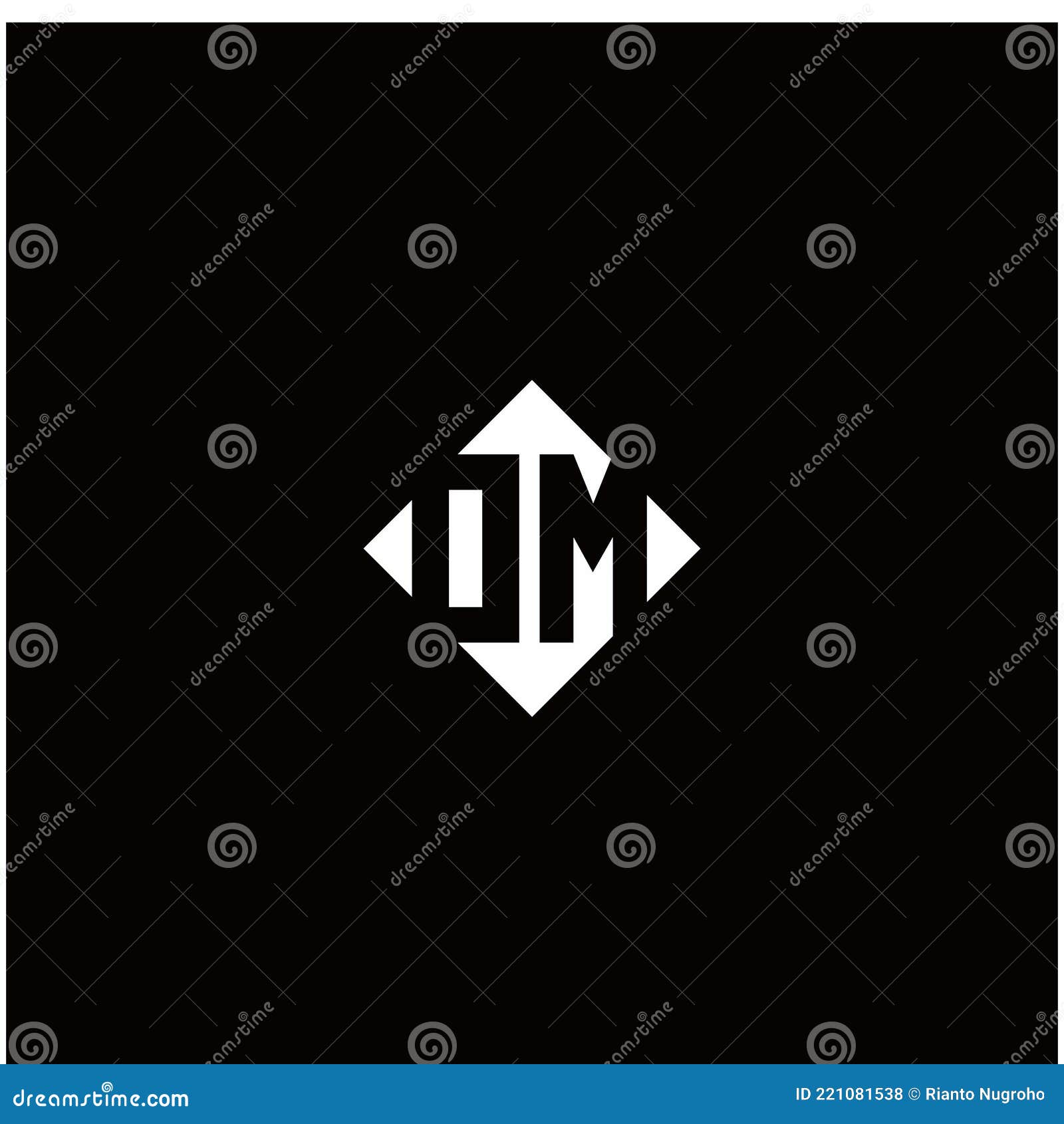Monogram Logo Design with Diamond Square Shape Stock Vector ...
