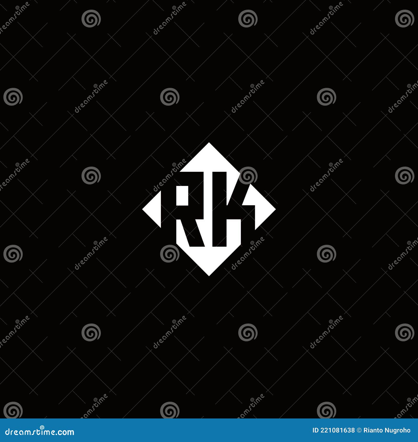 Monogram Logo Design with Diamond Square Shape Stock Vector ...