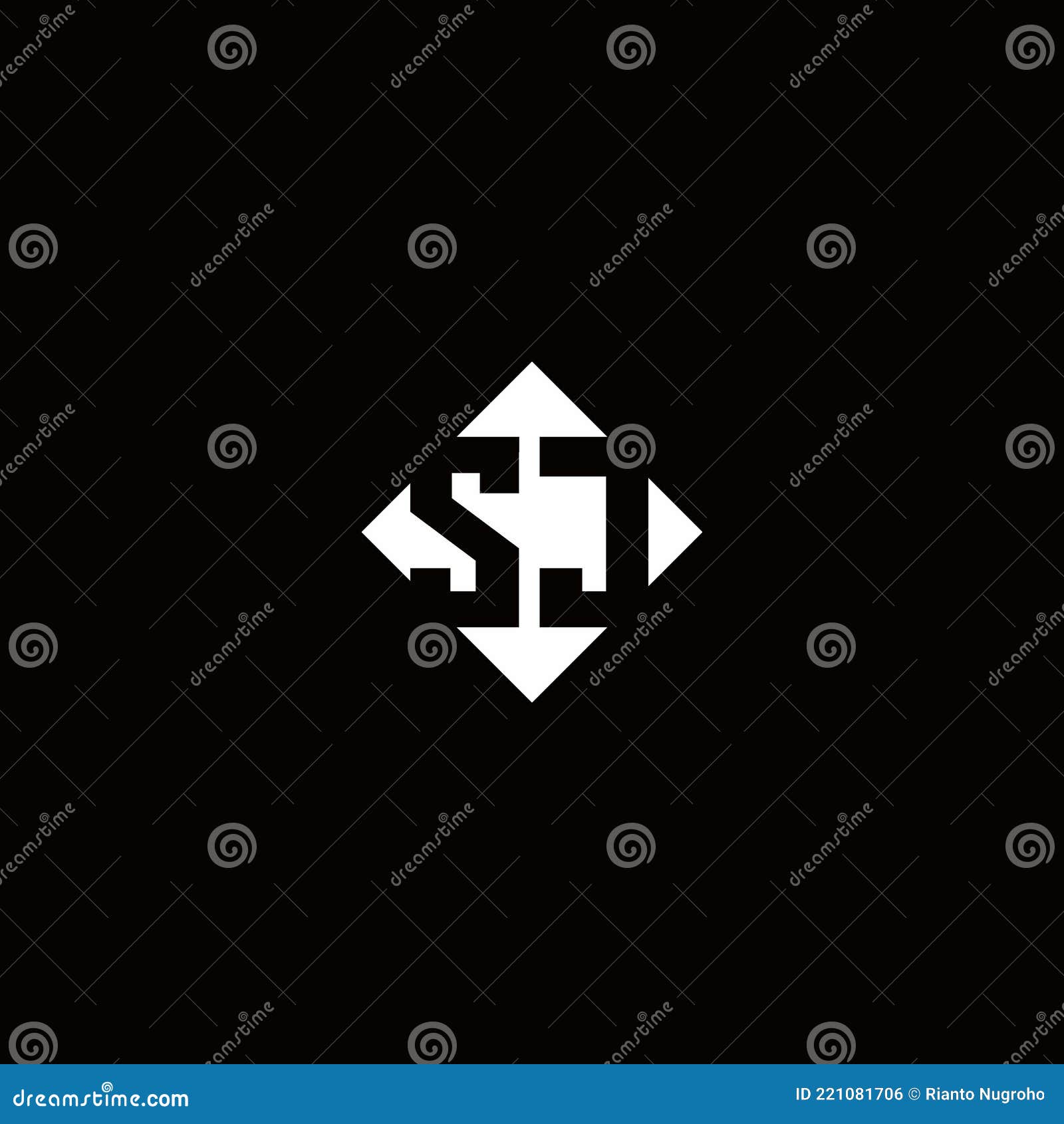 Monogram Logo Design with Diamond Square Shape Stock Vector ...