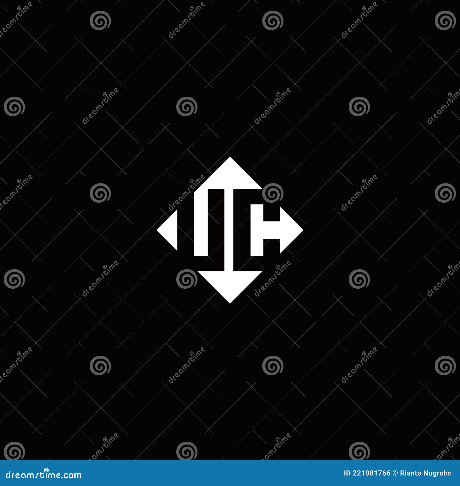 Monogram Logo Design with Diamond Square Shape Stock Vector ...