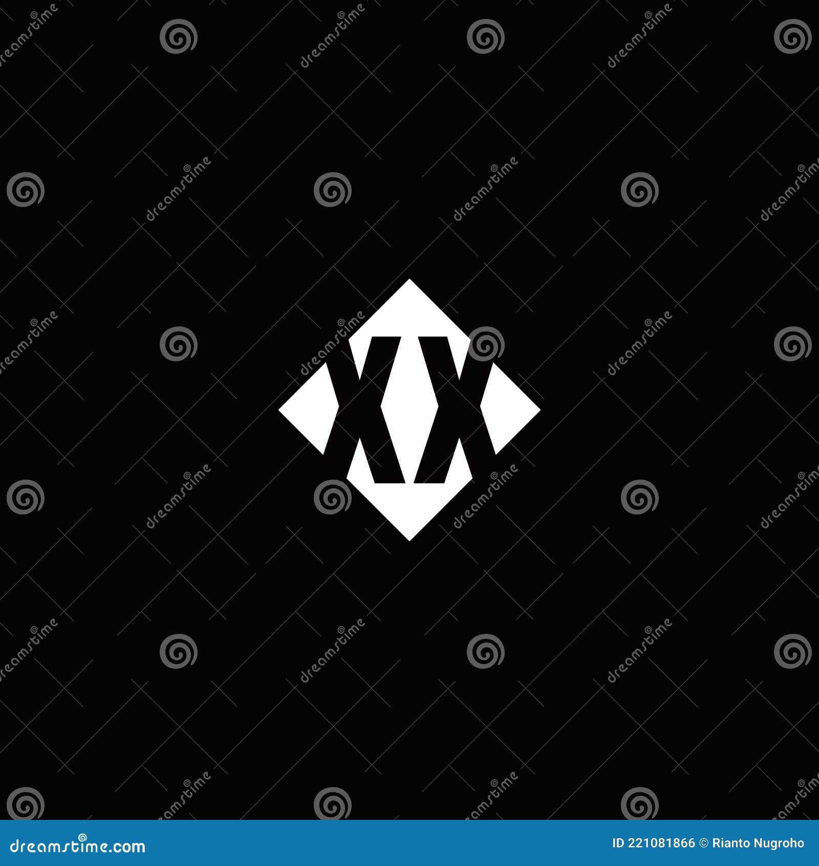 Monogram Logo Design with Diamond Square Shape Stock Vector ...