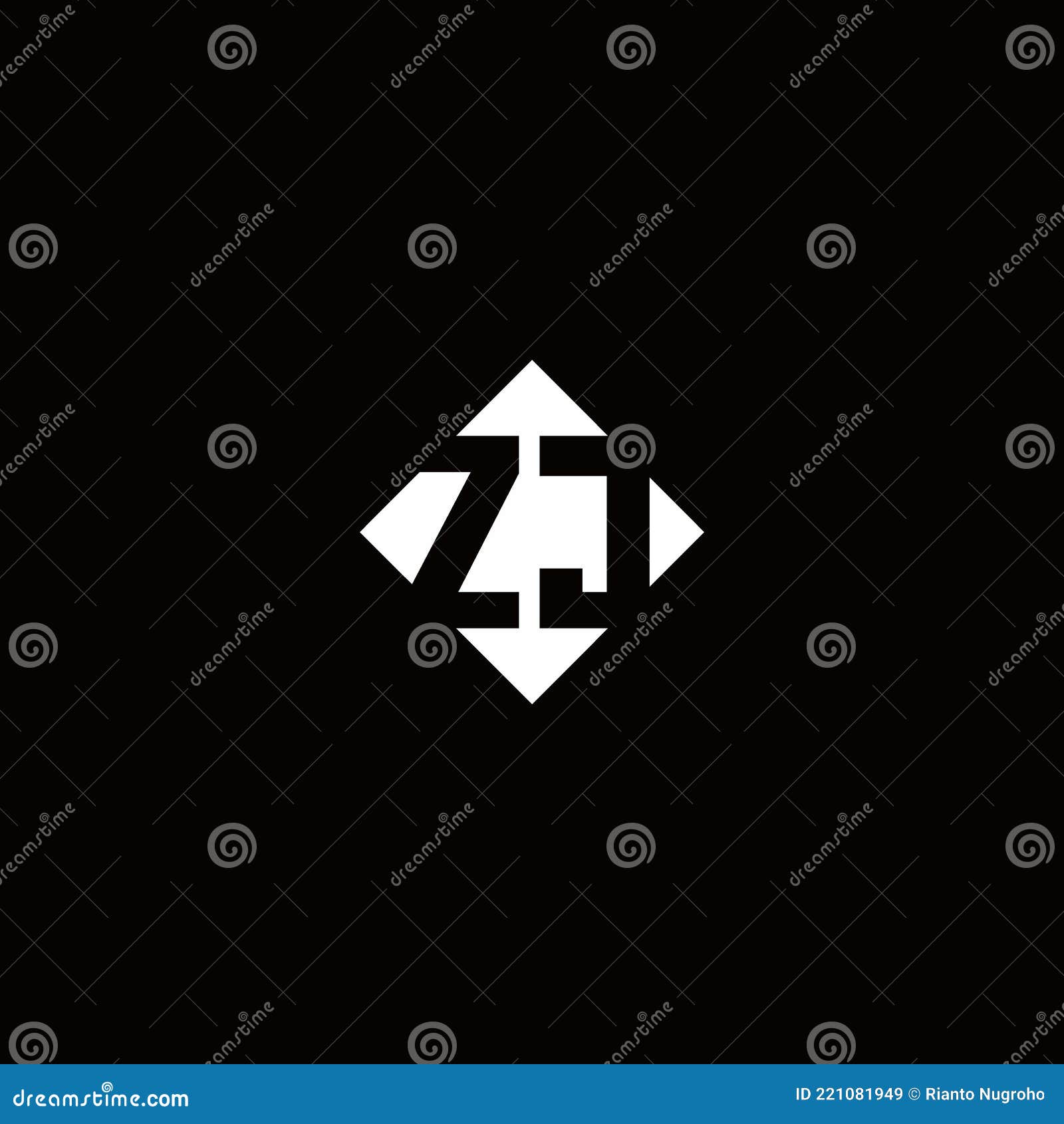 Monogram Logo Design with Diamond Square Shape Stock Vector ...