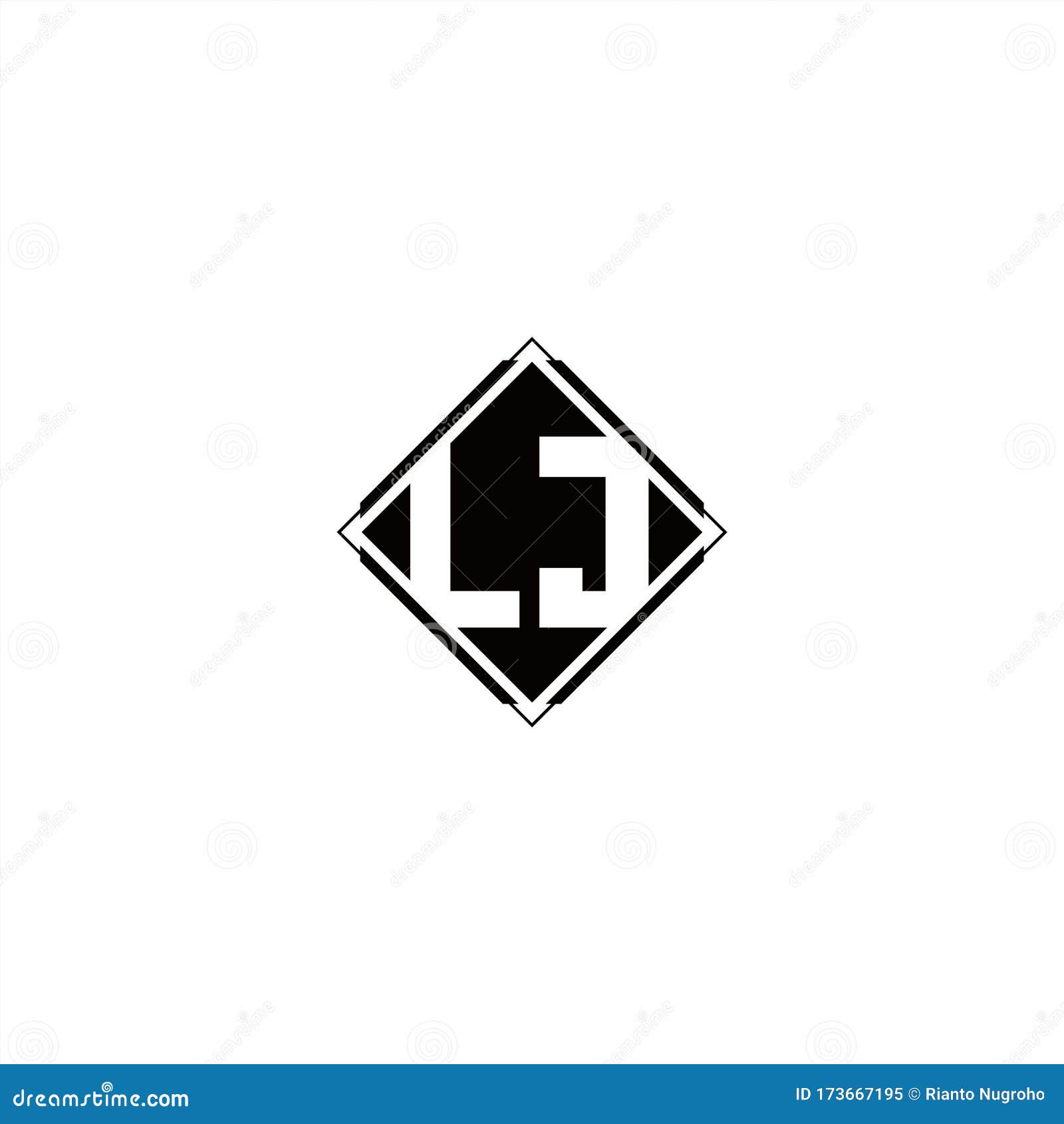 Monogram Logo Design with Diamond Square Shape Stock Vector ...