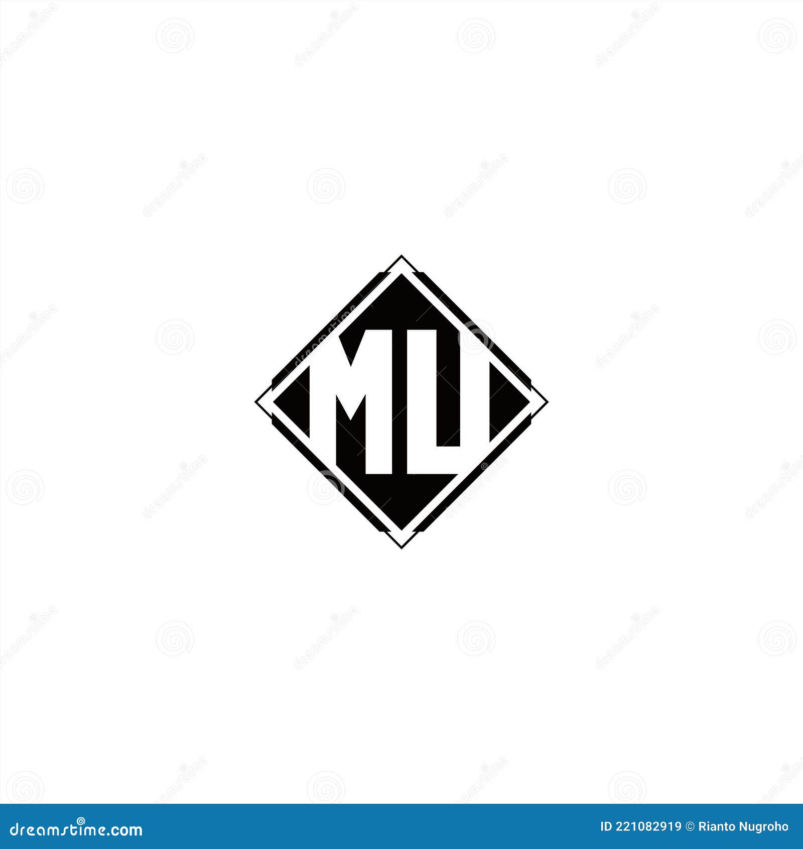 Monogram Logo Design with Diamond Square Shape Stock Vector ...