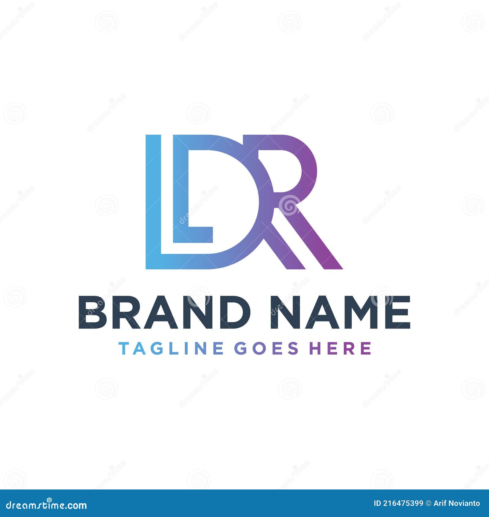 Monogram Logo Design with Letter LDR Stock Vector - Illustration of ...