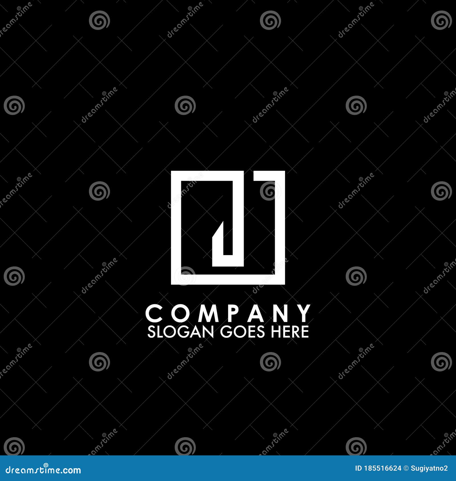 Monogram Logo J Initial Letter Looping Linked Square Line Shape Design ...
