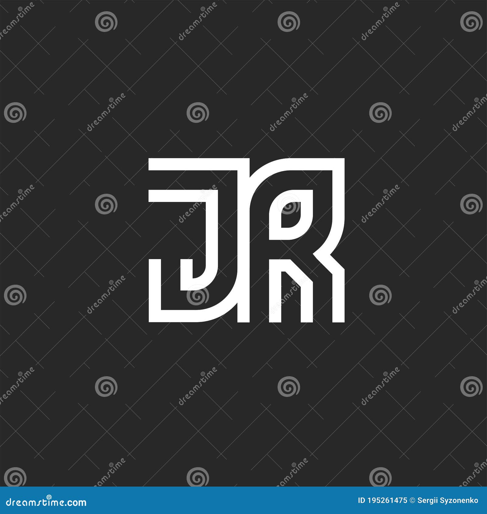 Monogram Logo JR or RJ Letters Initials, Two Letters J and R Together ...