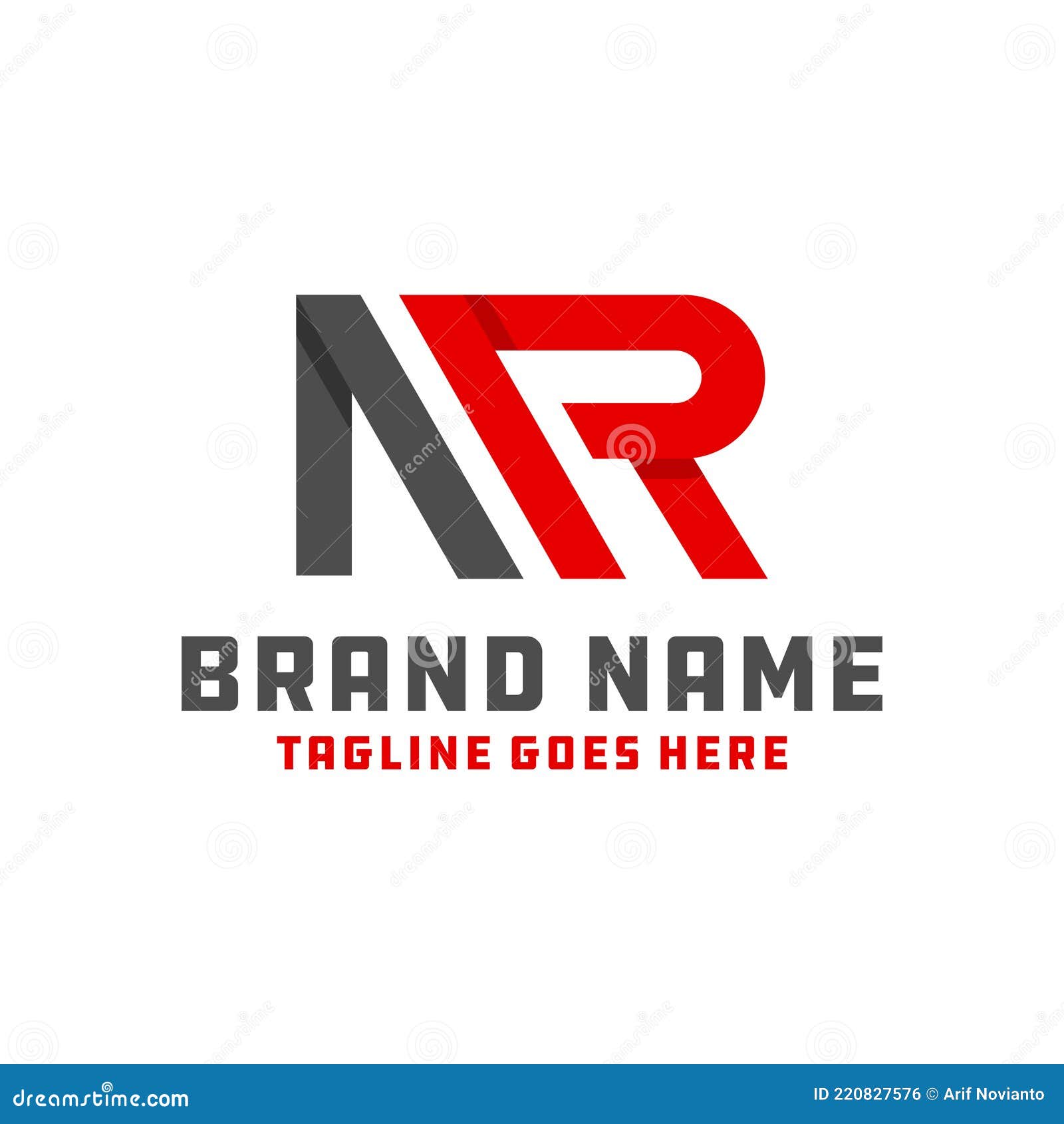 Monogram Logo with Letter NR Stock Vector - Illustration of font ...