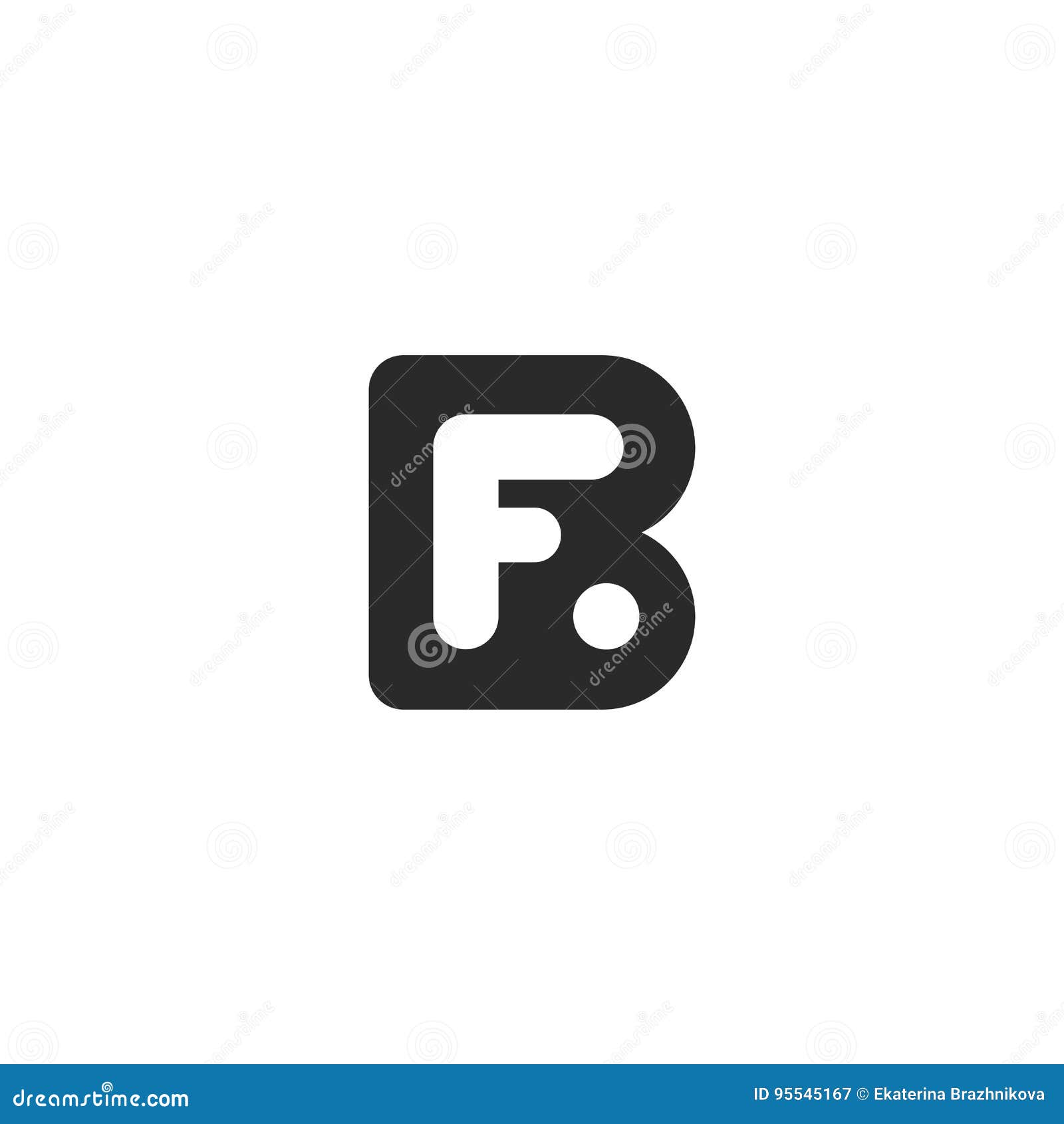 Monogram Logo Made from Black Letters B and F Stock Vector ...