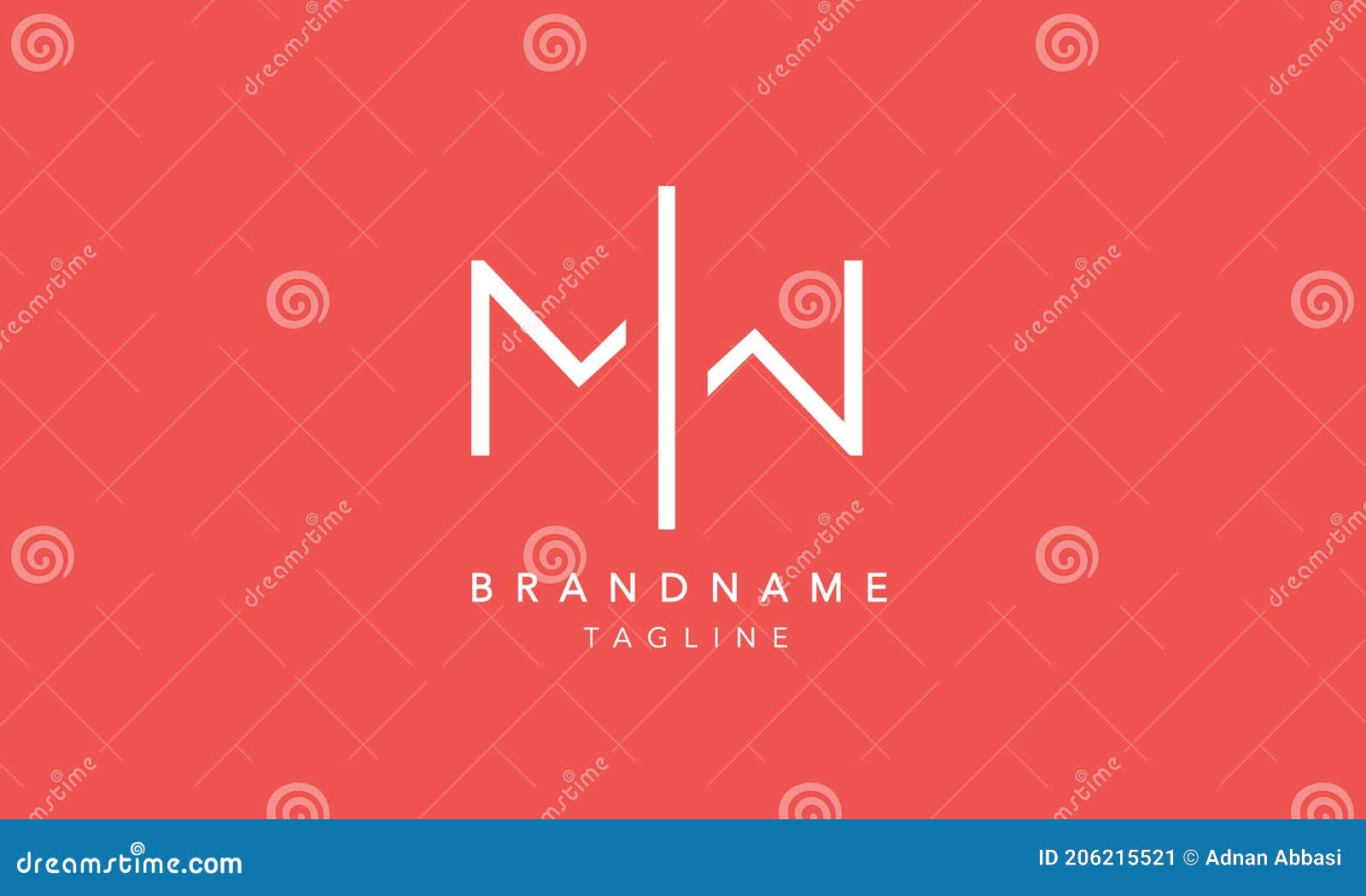 Monogram logo MW stock vector. Illustration of initials - 206215521