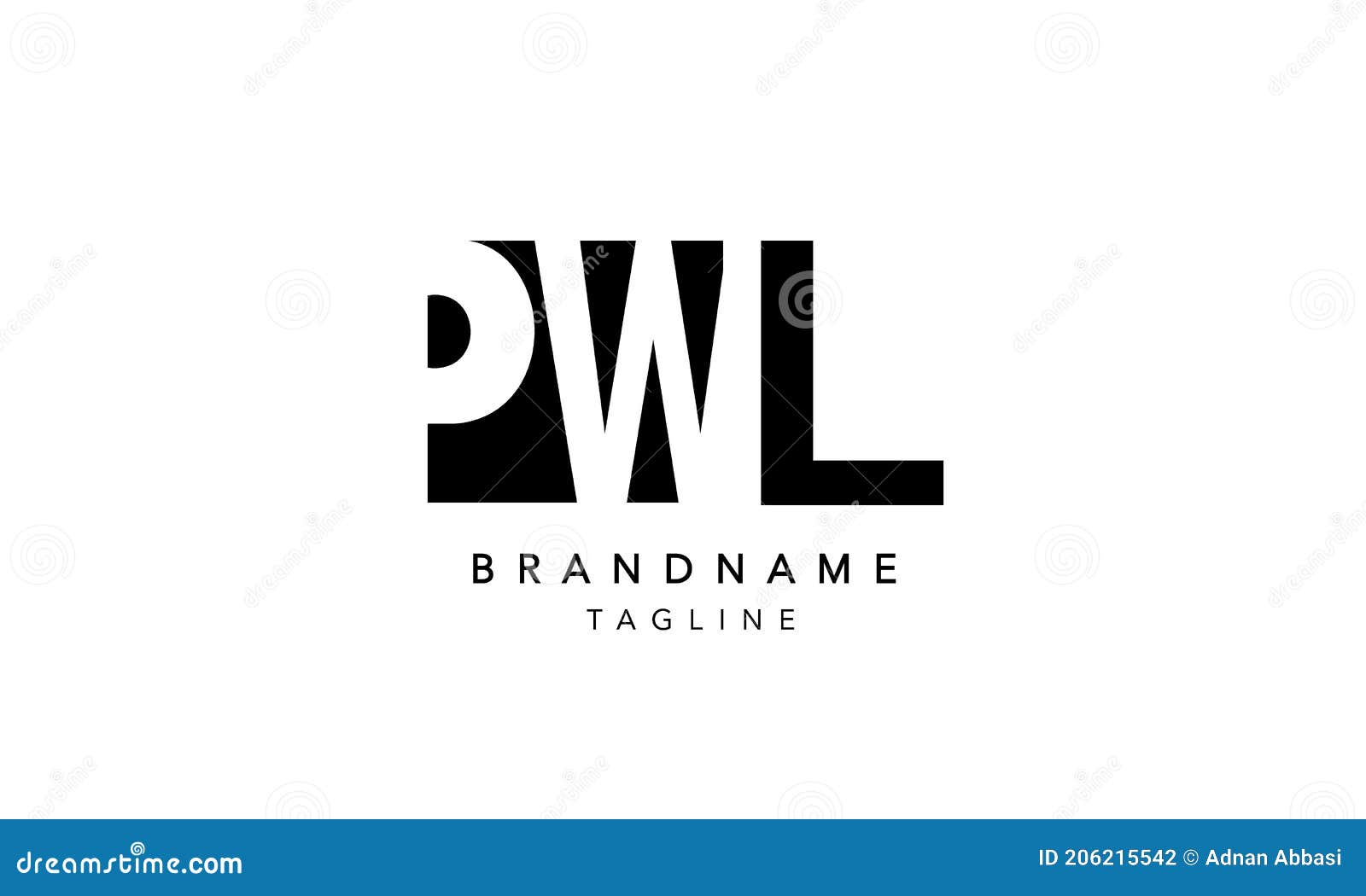 Monogram logo PWL stock illustration. Illustration of badge - 206215542