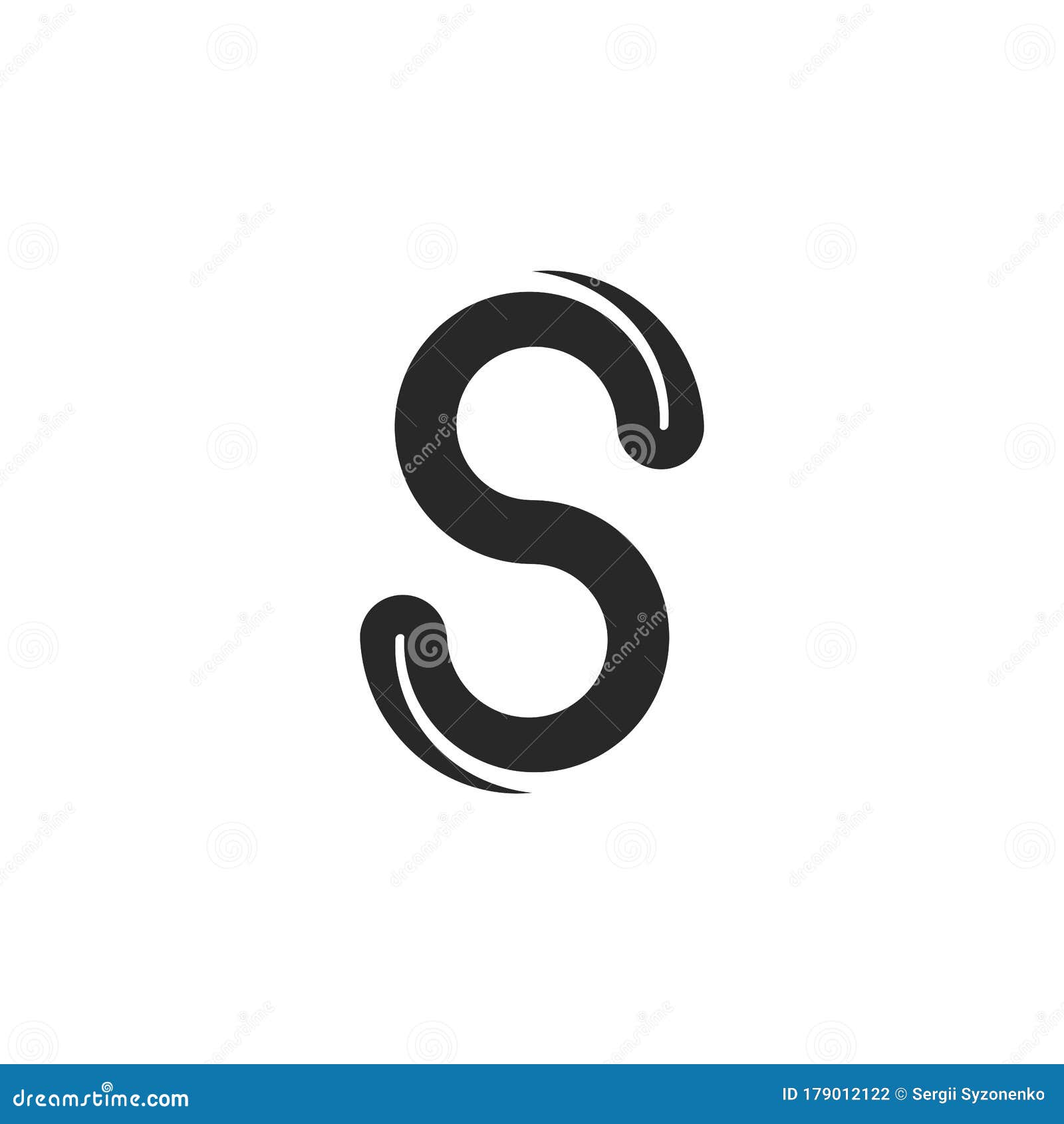 Monogram Logo S Letter Initial, Smooth Curve Minimal Typography Design ...