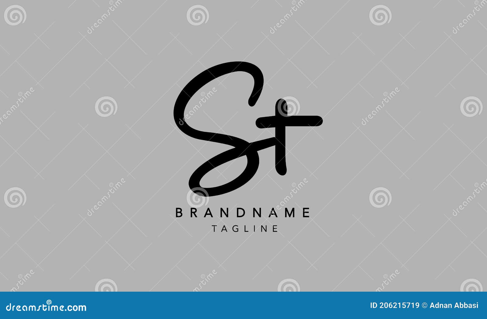 Monogram logo ST stock vector. Illustration of modern - 206215719