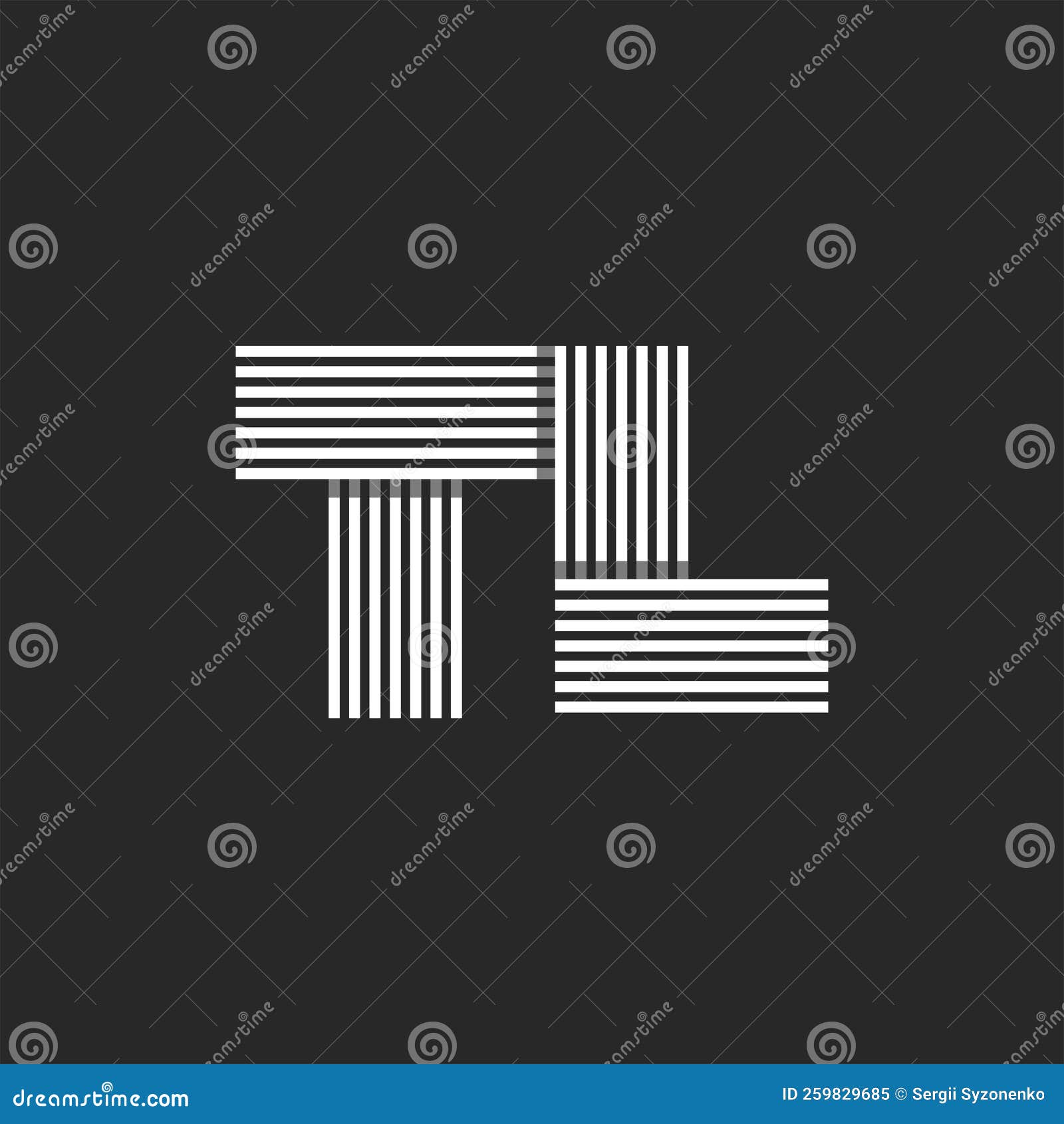 Monogram Logo TL or LT Letters Initials Creative Black and White ...