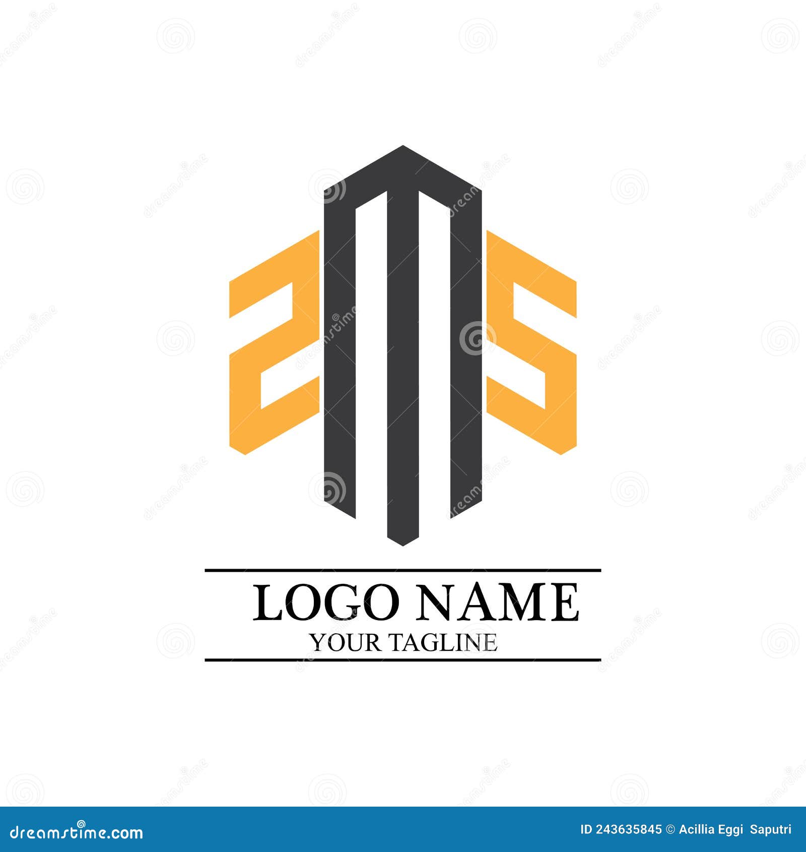 Monogram logo vector stock illustration. Illustration of icon - 243635845
