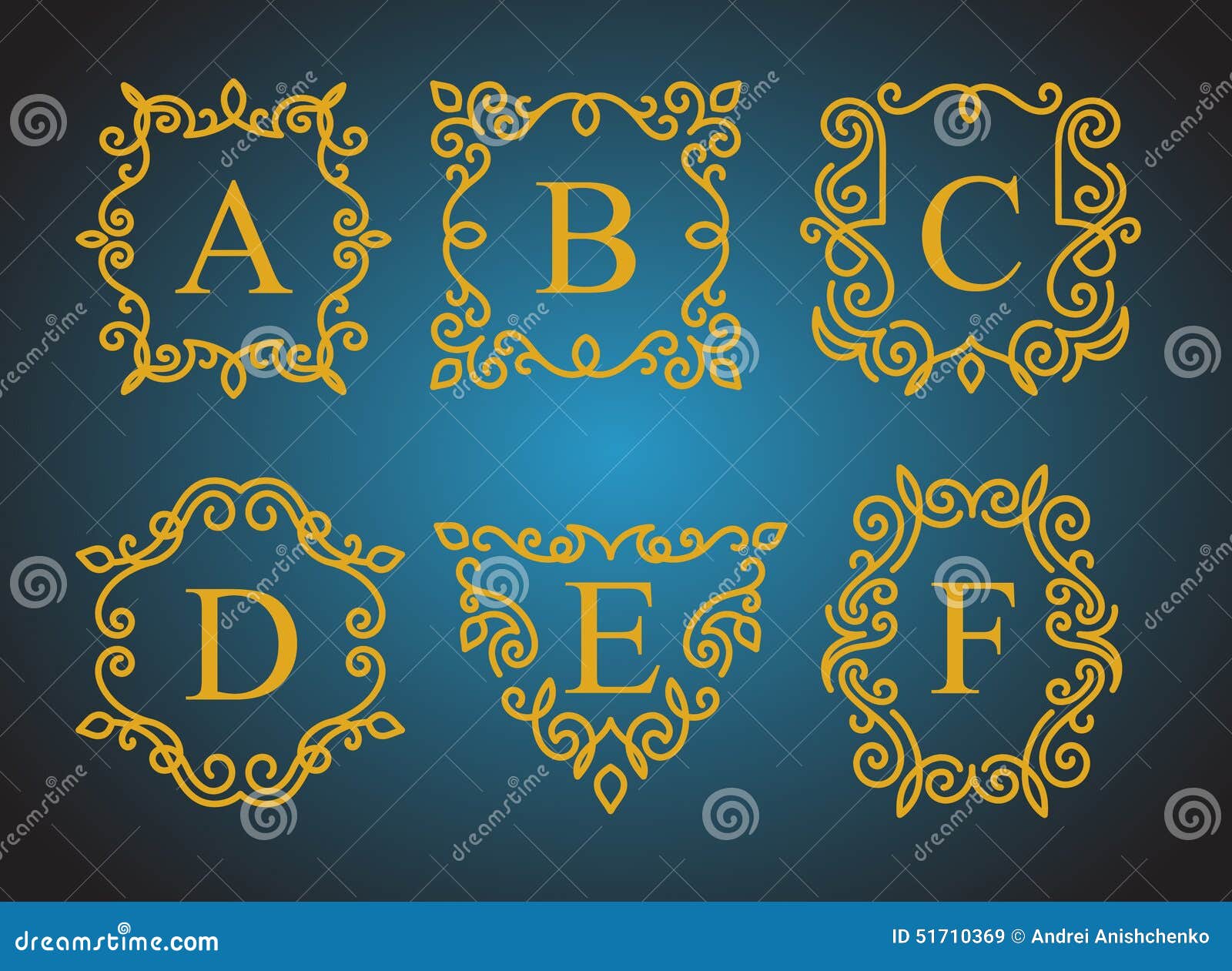 Monogram Logos Set Vector Illustration | CartoonDealer.com #76534440