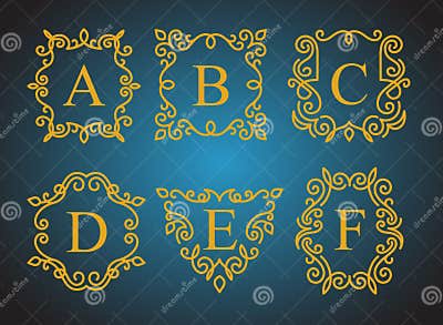 Monogram logos set stock vector. Illustration of insignia - 51710369