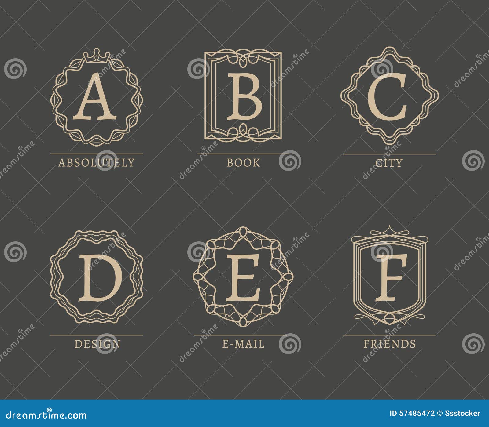 Monogram Logos Vector Illustration | CartoonDealer.com #57485472