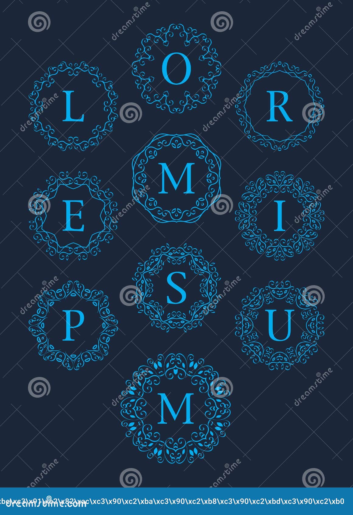 Monogram Logos Vector Set Graphic Design Stock Vector - Illustration of ...