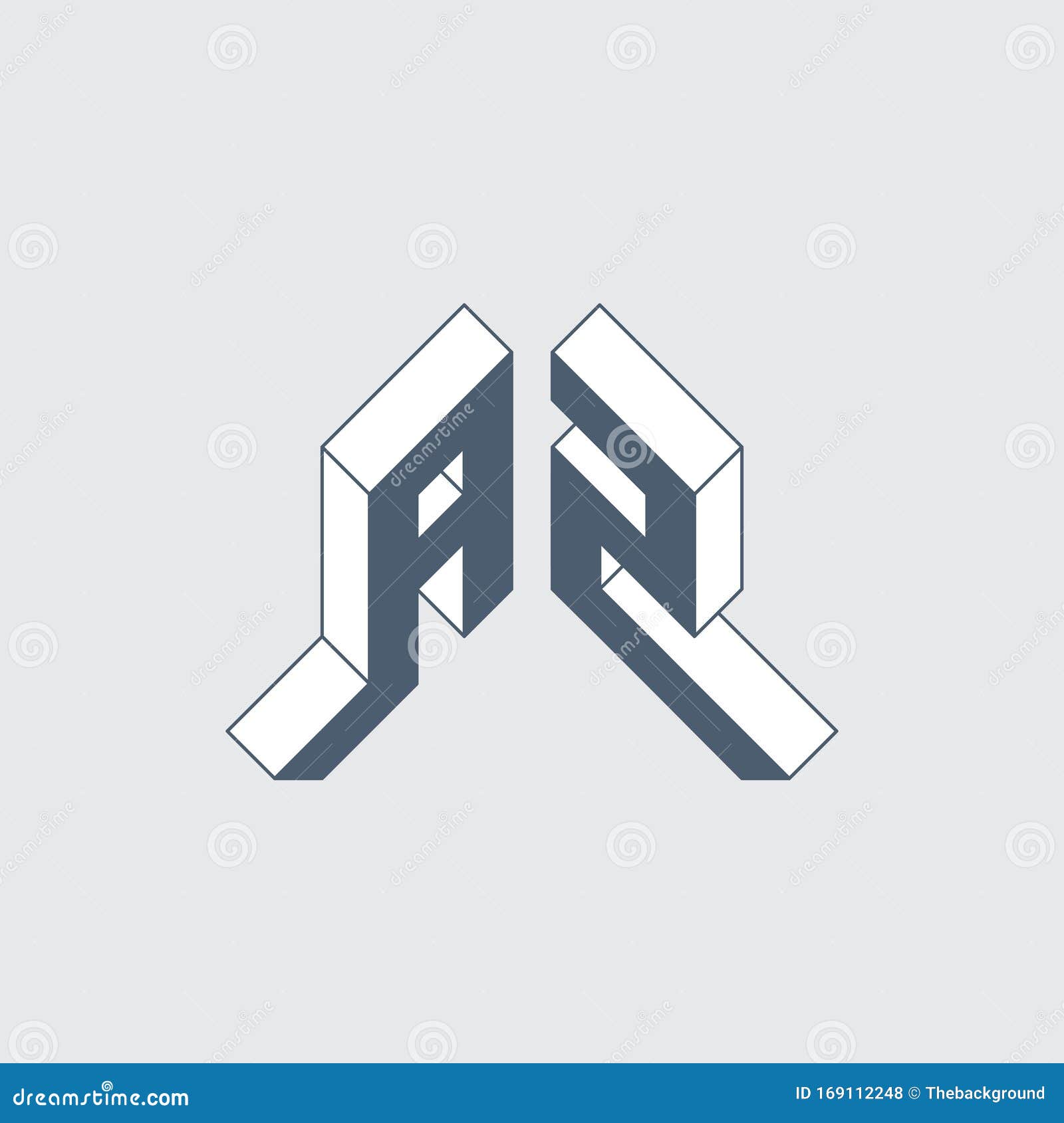 A2 - Monogram or Logotype. Isometric 3d Font for Design. Outline Fonts ... A2 - Monogram or Logotype. Isometric 3d Font for Design. Outline Fonts ...