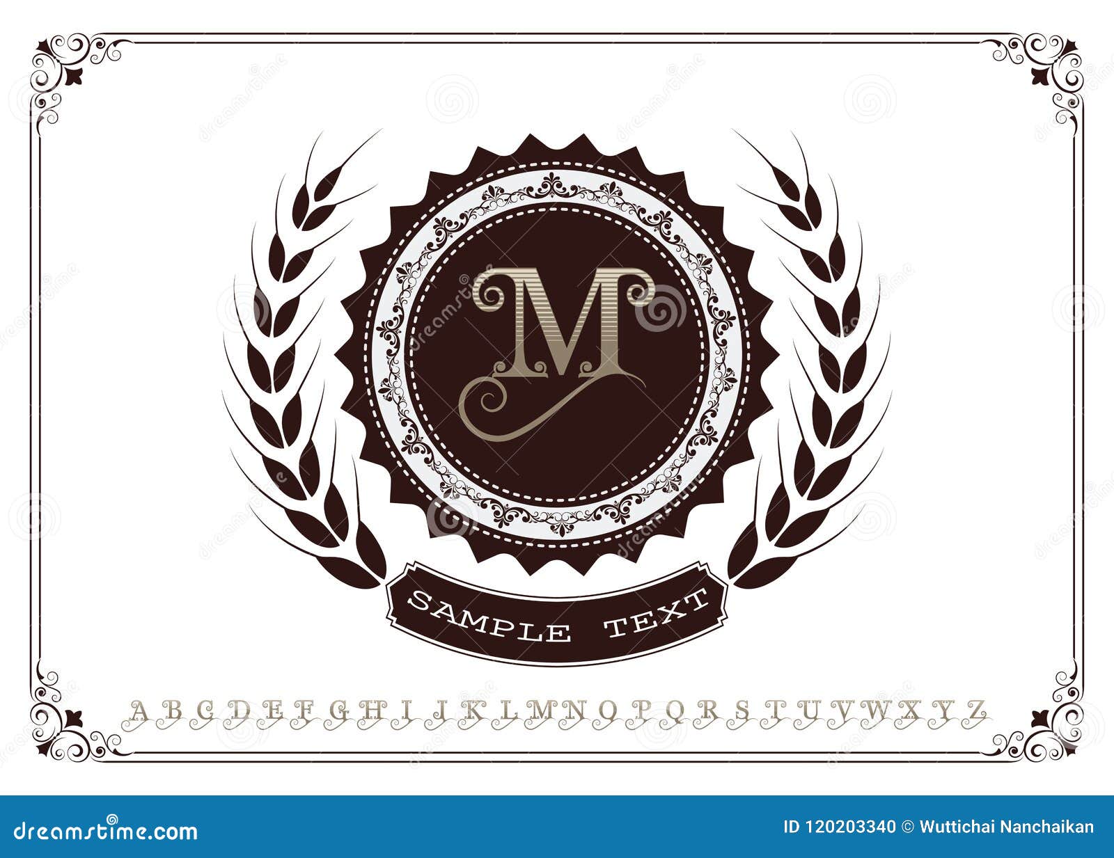 Monogram Luxury with Decorative Frame Stock Vector - Illustration of ...