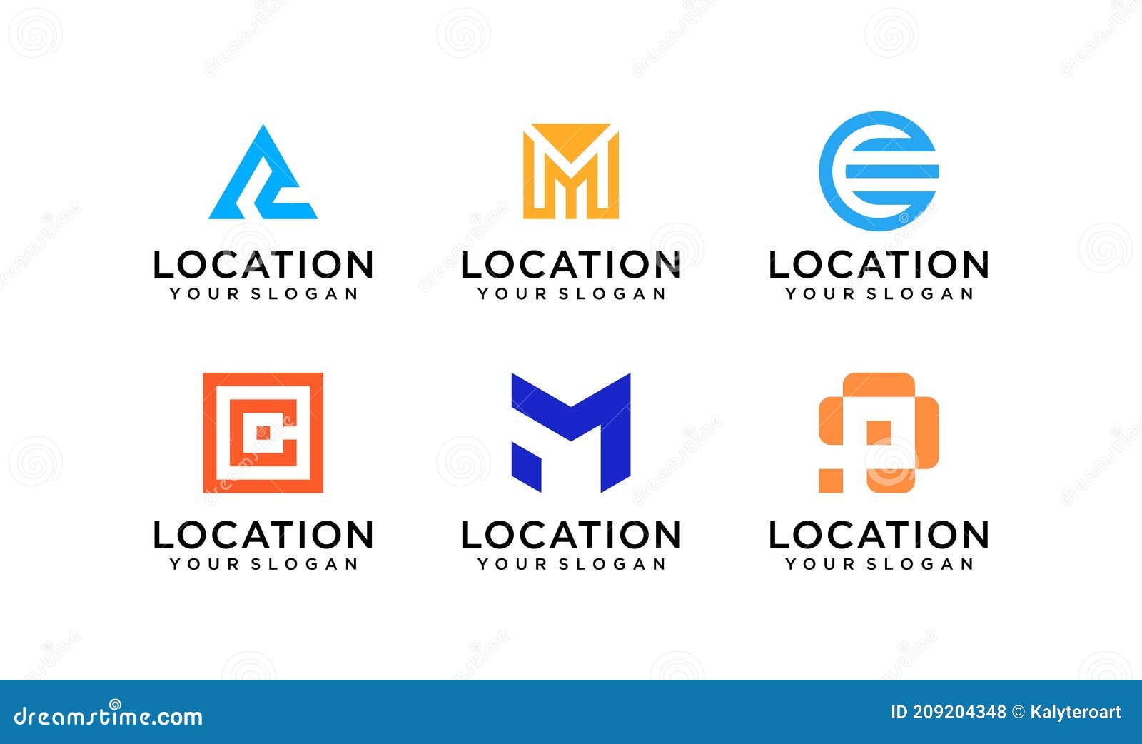 Monogram Modern Alphabet Letter Logo Design Bundle Collection Stock ...