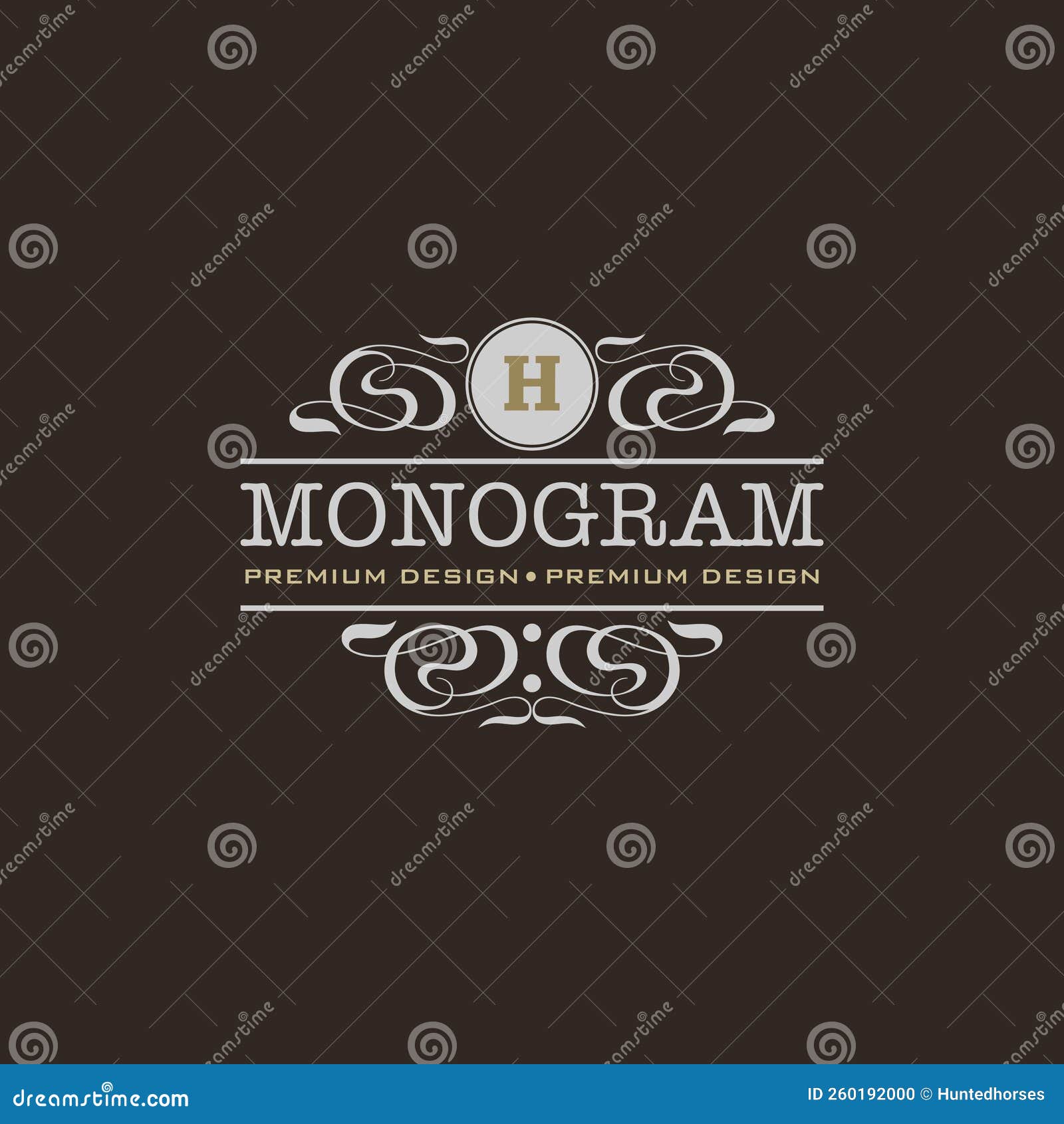 Monogram stock vector. Illustration of elegant, logo - 260192000
