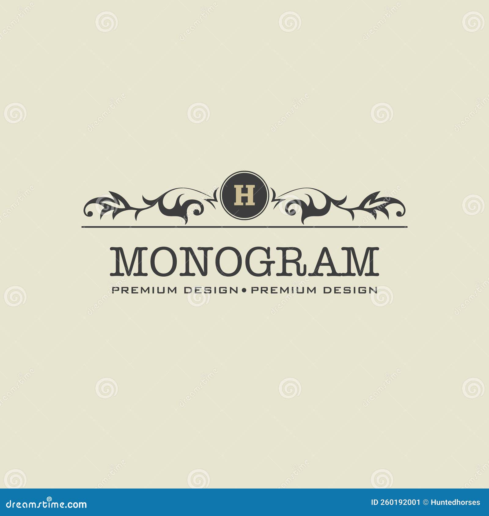 Monogram stock vector. Illustration of line, boutique - 260192001