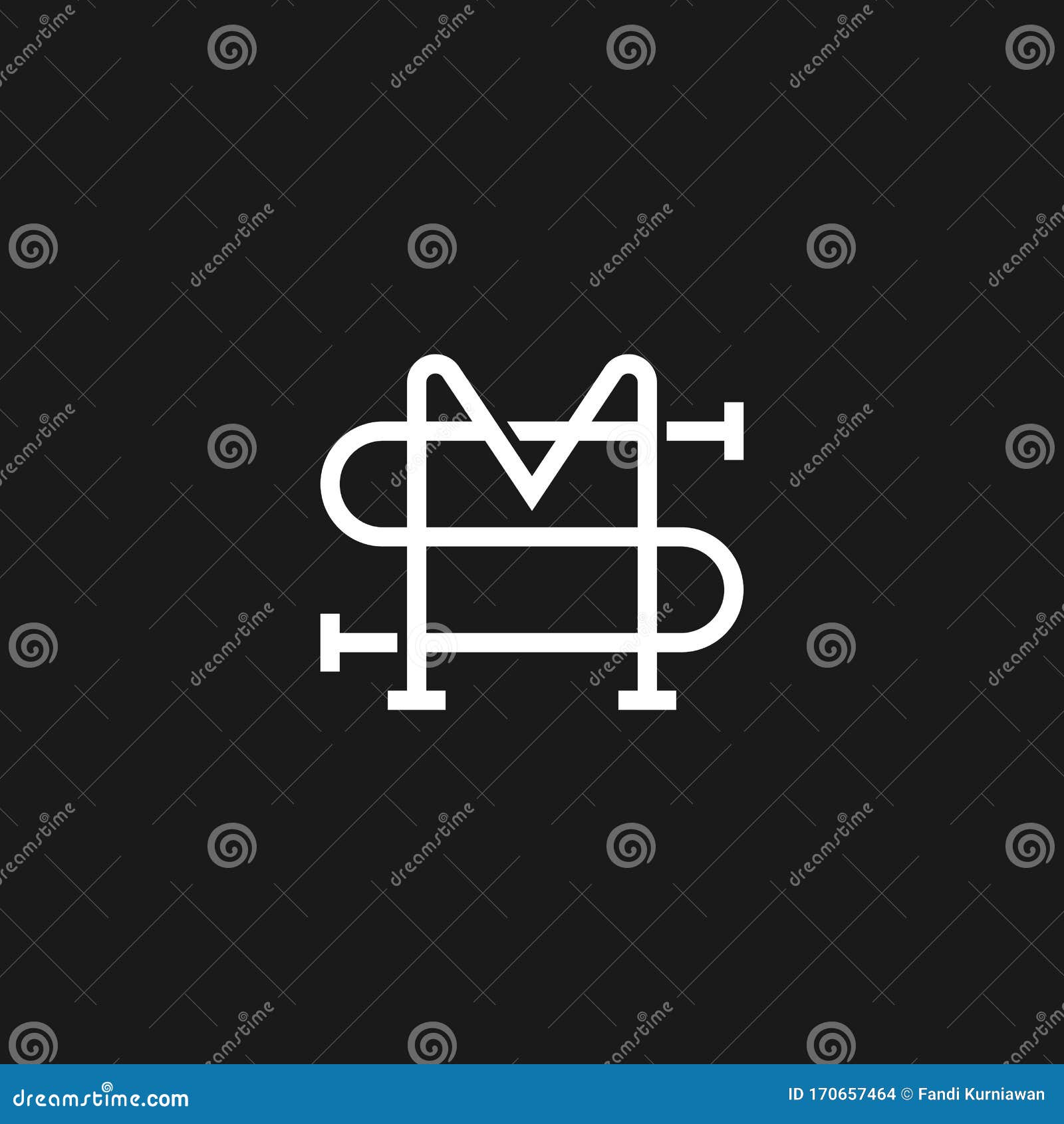 Monogram MS Vector Logo in a Modern Line Style Stock Vector ...