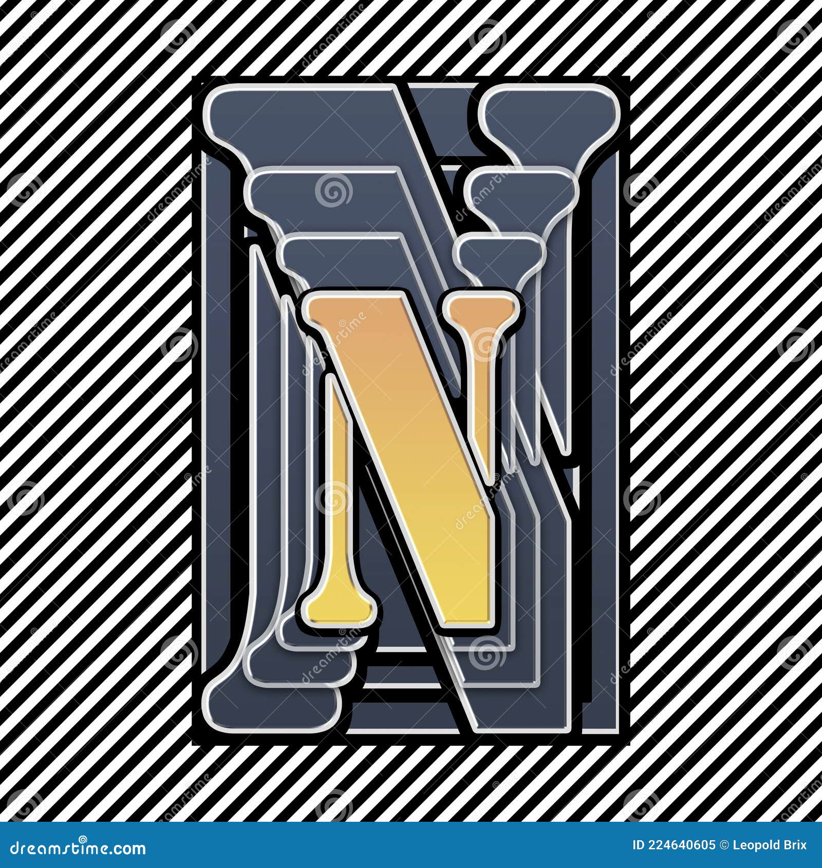 Monogram N Stencilled Royalty-Free Stock Photography | CartoonDealer ...