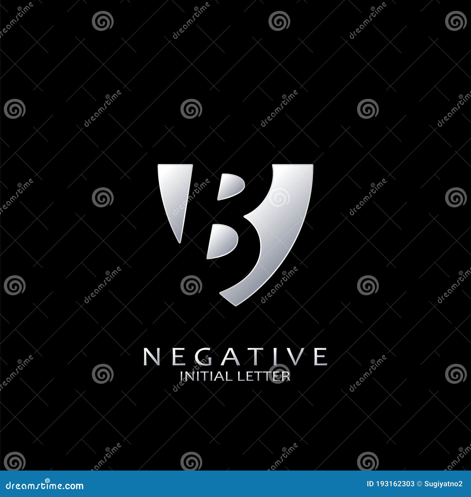 Monogram Negative Space Initial Letter B Logo for Technology Business ...