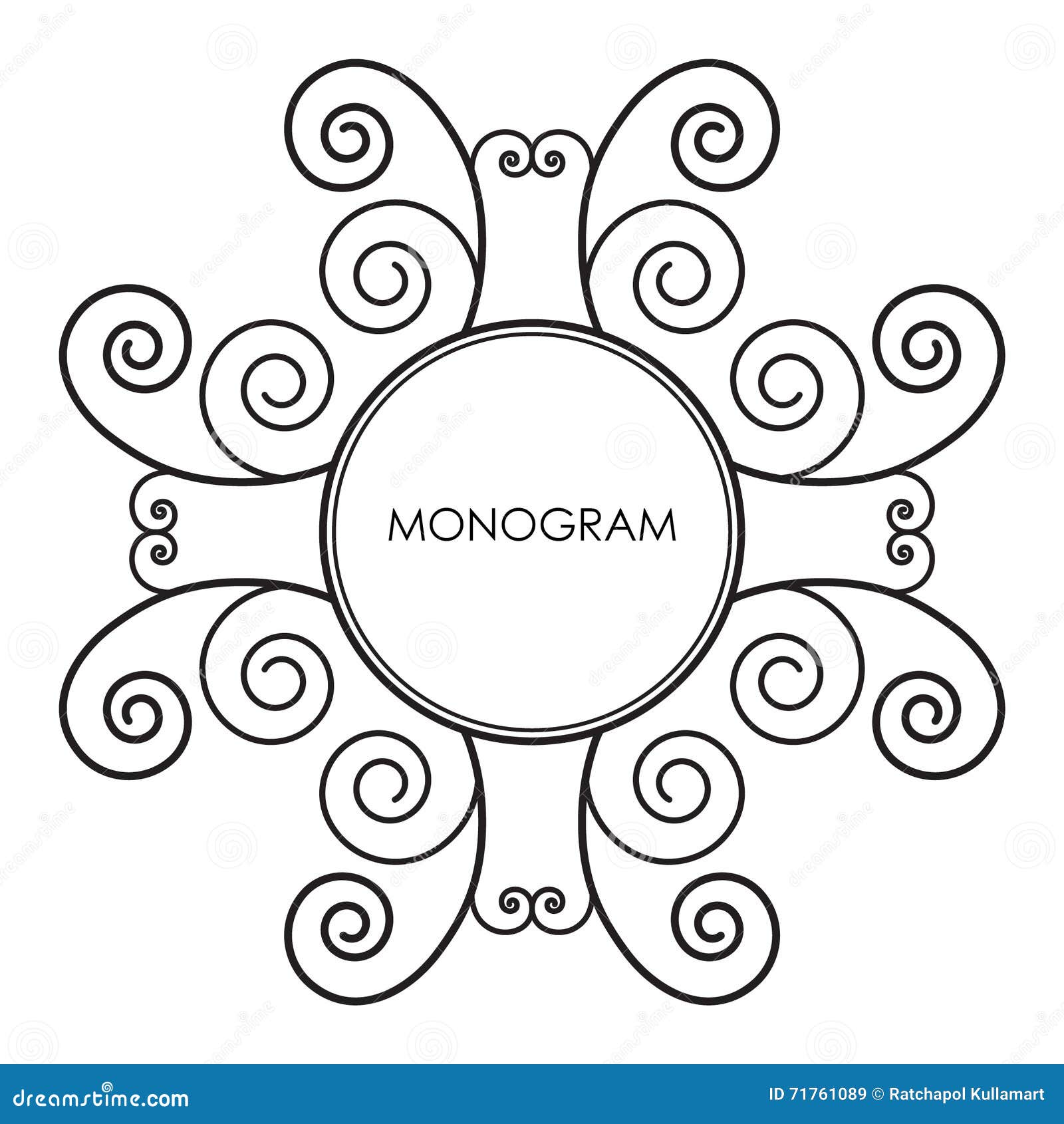 Monogram stock vector. Illustration of curve, line, illustrator - 71761089