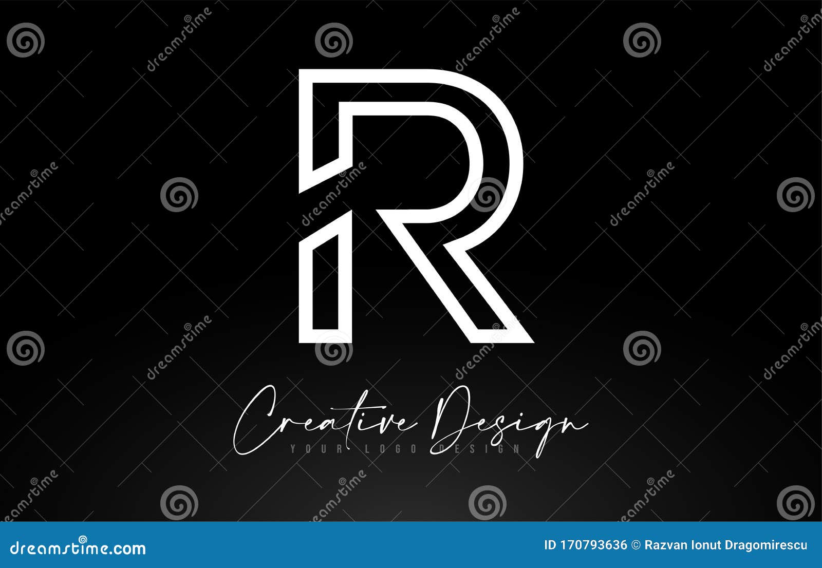 Monogram R Letter Logo Design with Creative Lines Icon Design Vector ...