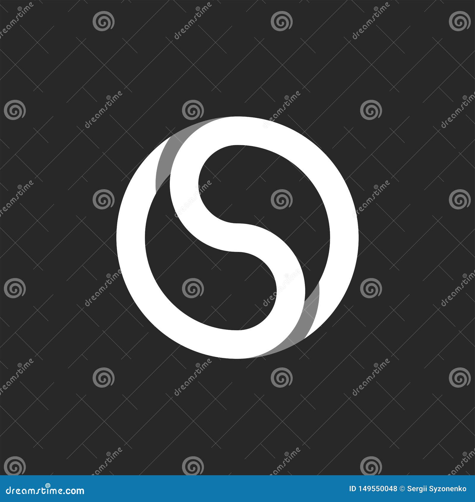 Monogram S Letter Logo Circle Shape Frame, Endless Closed Mystery ...