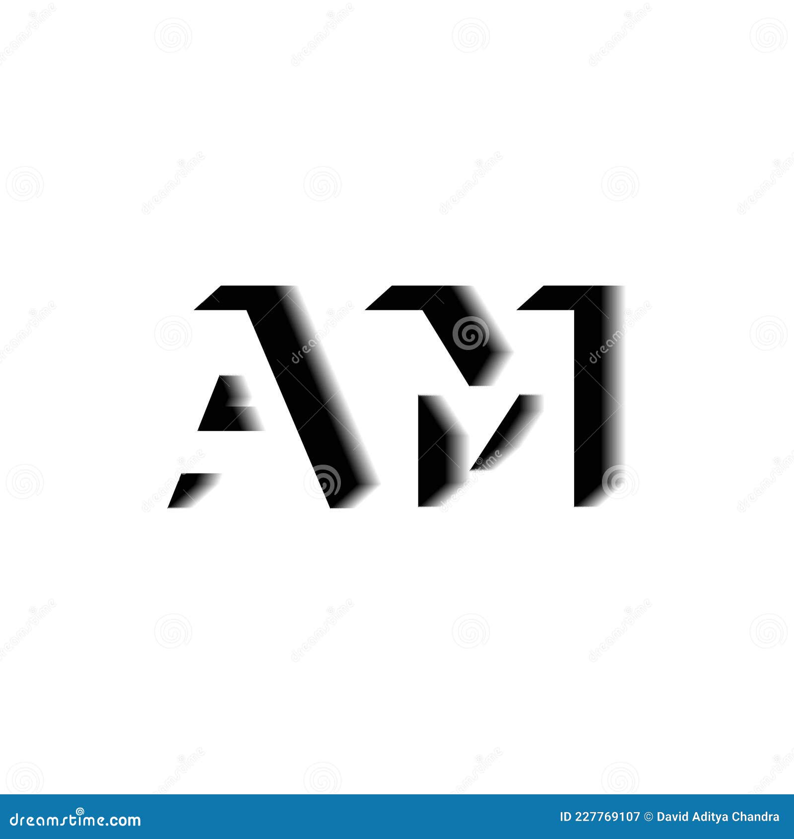 Am Monogram Shadow Shape Style Stock Vector - Illustration of creative ...