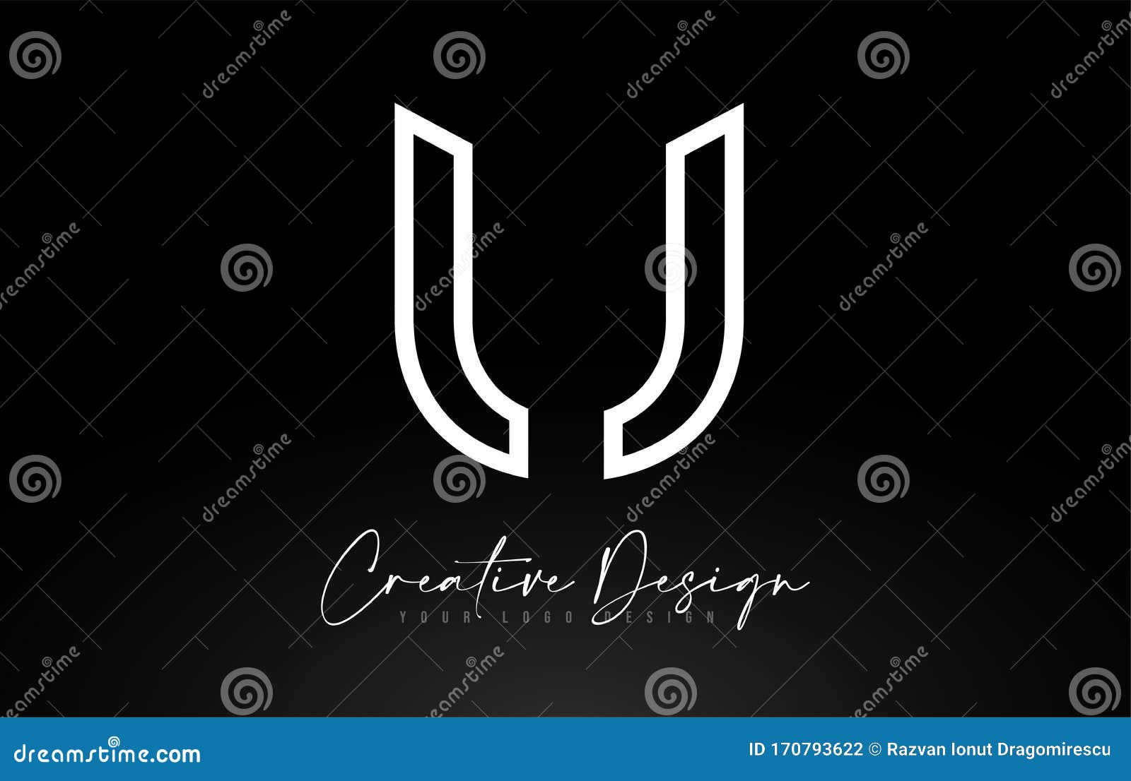 Monogram U Letter Logo Design with Creative Lines Icon Design Vector ...
