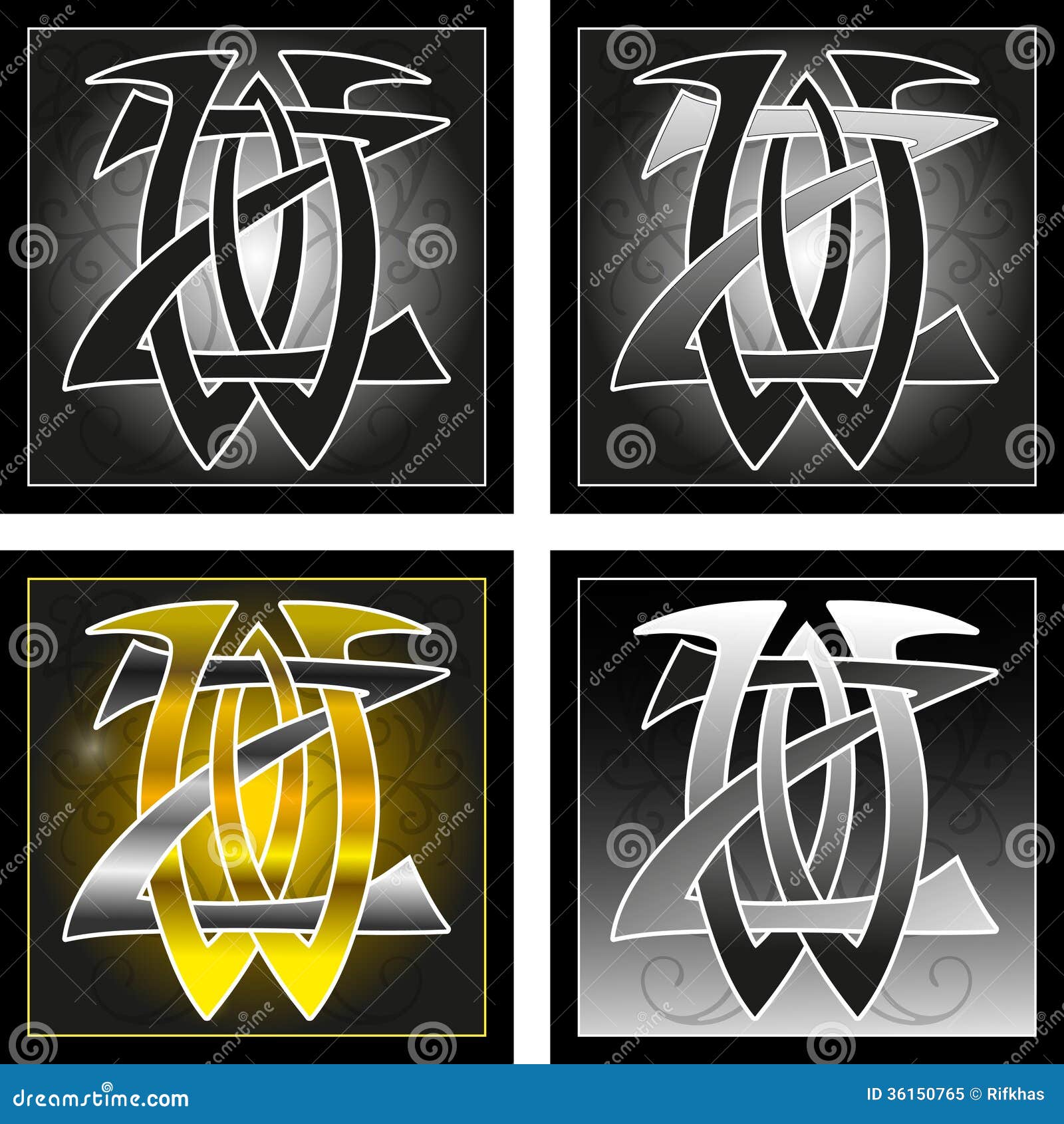 Monogram v, w stock vector. Illustration of design, elegance - 36150765