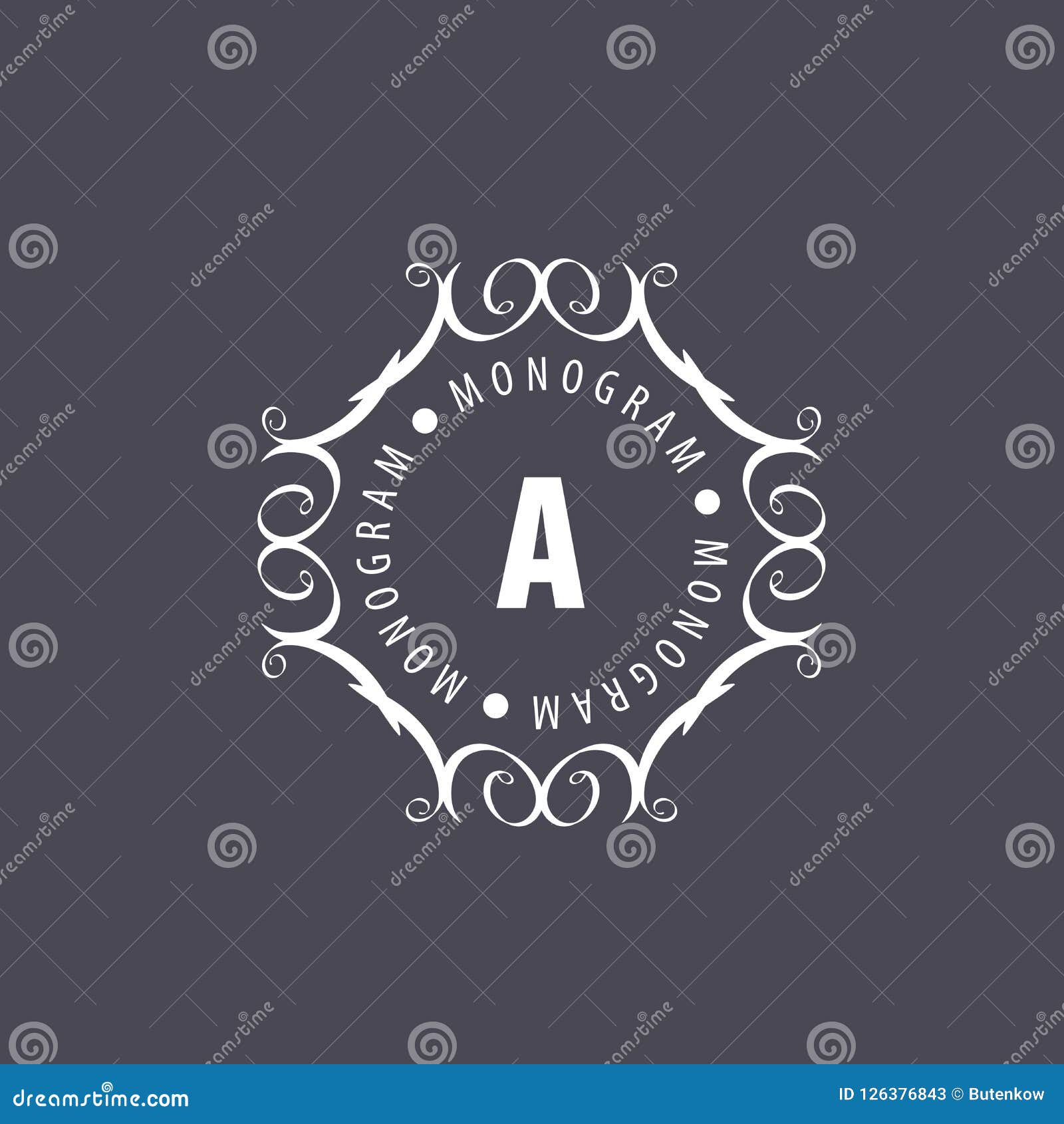 Monogram vector in frame stock vector. Illustration of feminine - 126376843