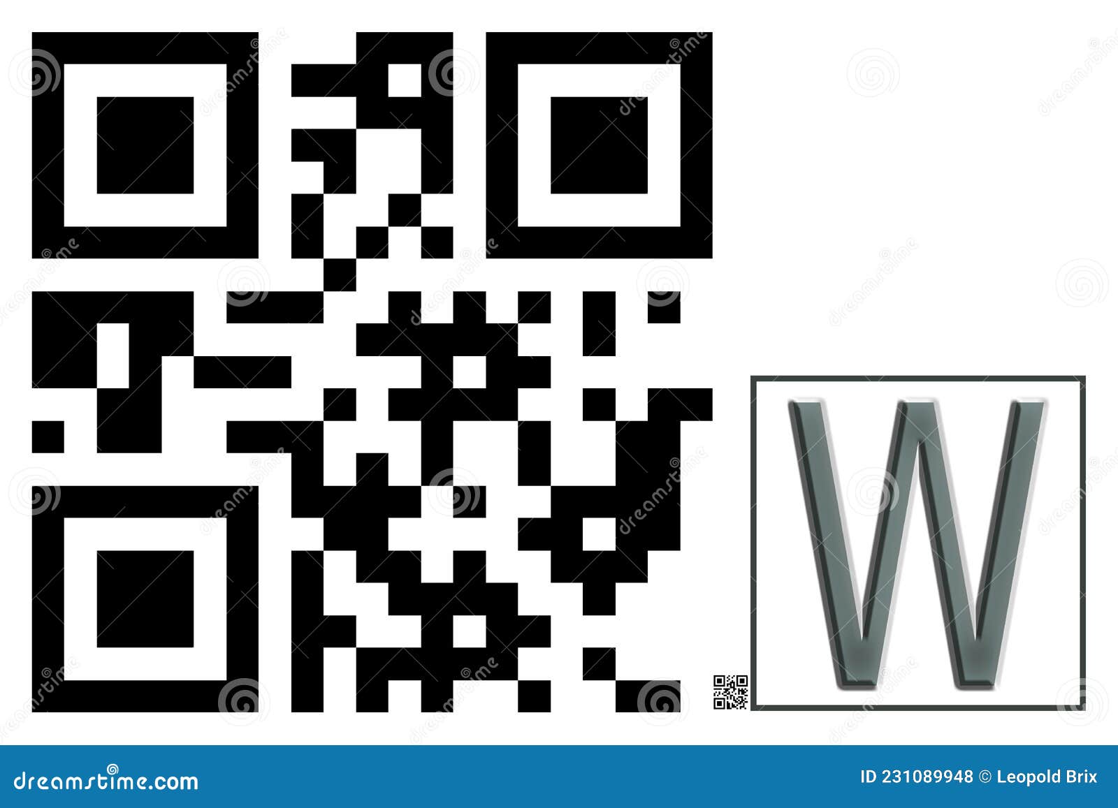 Monogram W QR code stock illustration. Illustration of consonant ...