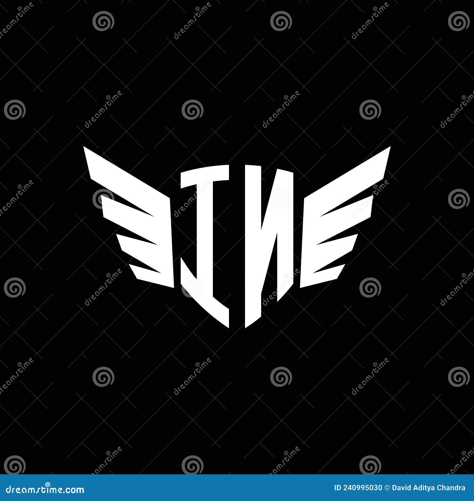 In Monogram Wing Shape Style Stock Vector - Illustration of wing ...