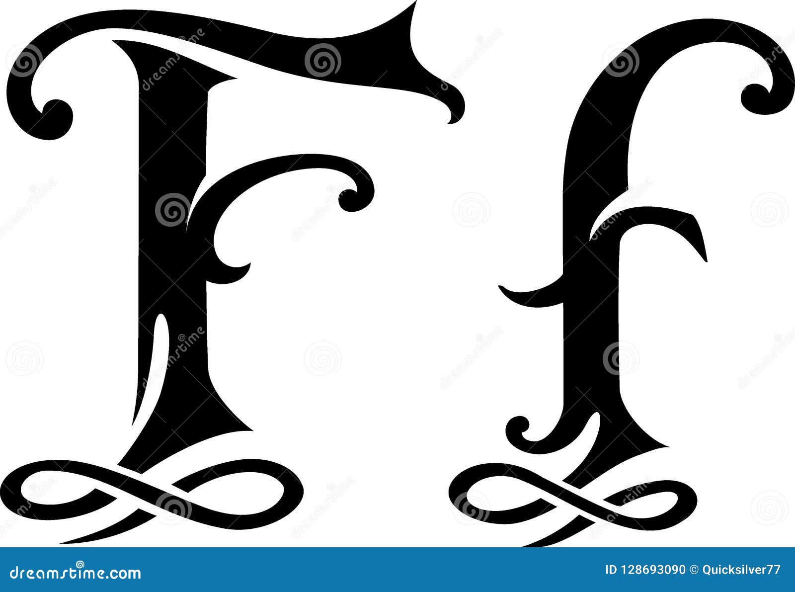 Monograma da letra F ilustração stock. Ilustração de artwork - 128693090