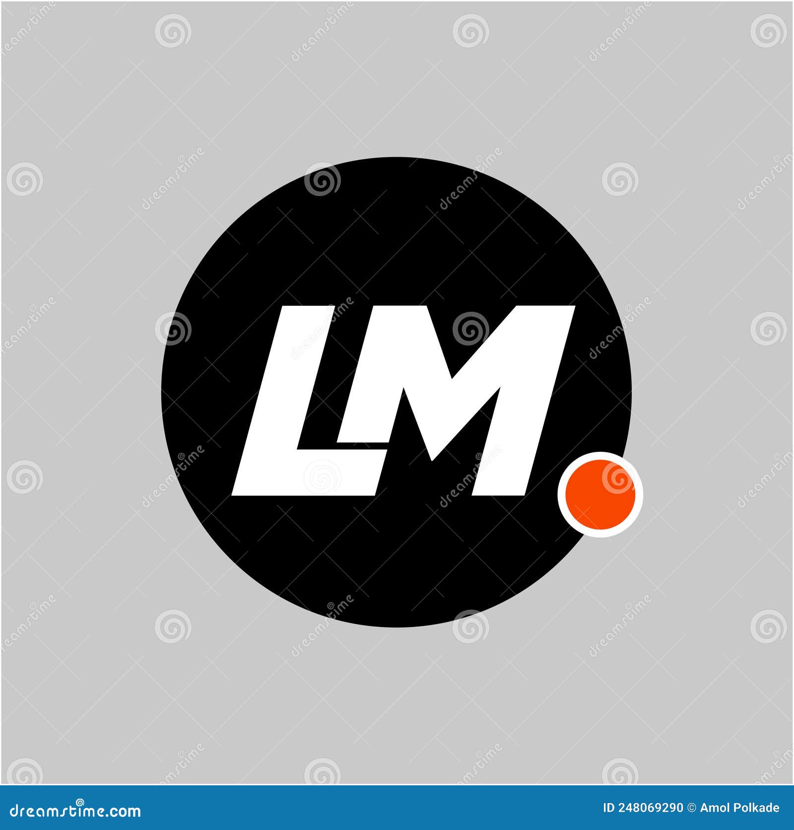 Monograma De Letras Iniciales De Marca Lm. Vector De Icono De Lm ...