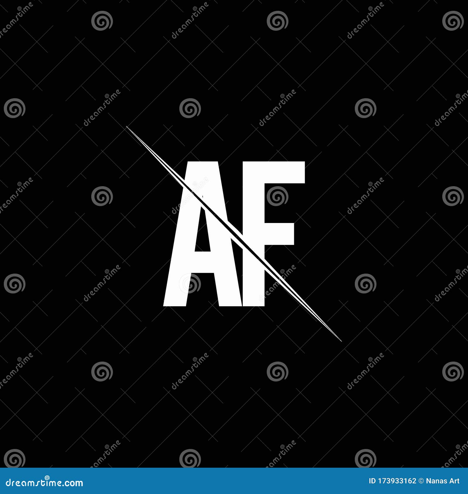 Monograma Do Logotipo Af Com Modelo De Design De Estilo De Barra ...