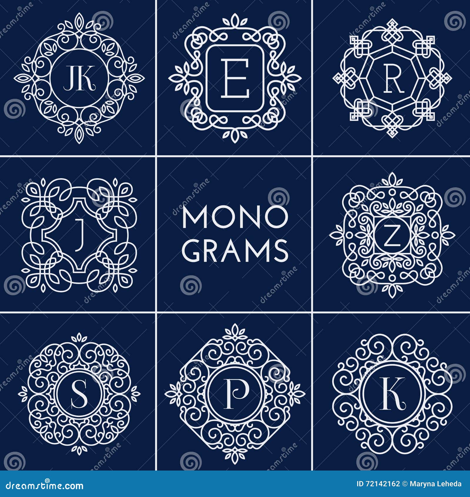 Monograms set stock vector. Illustration of decorative - 72142162